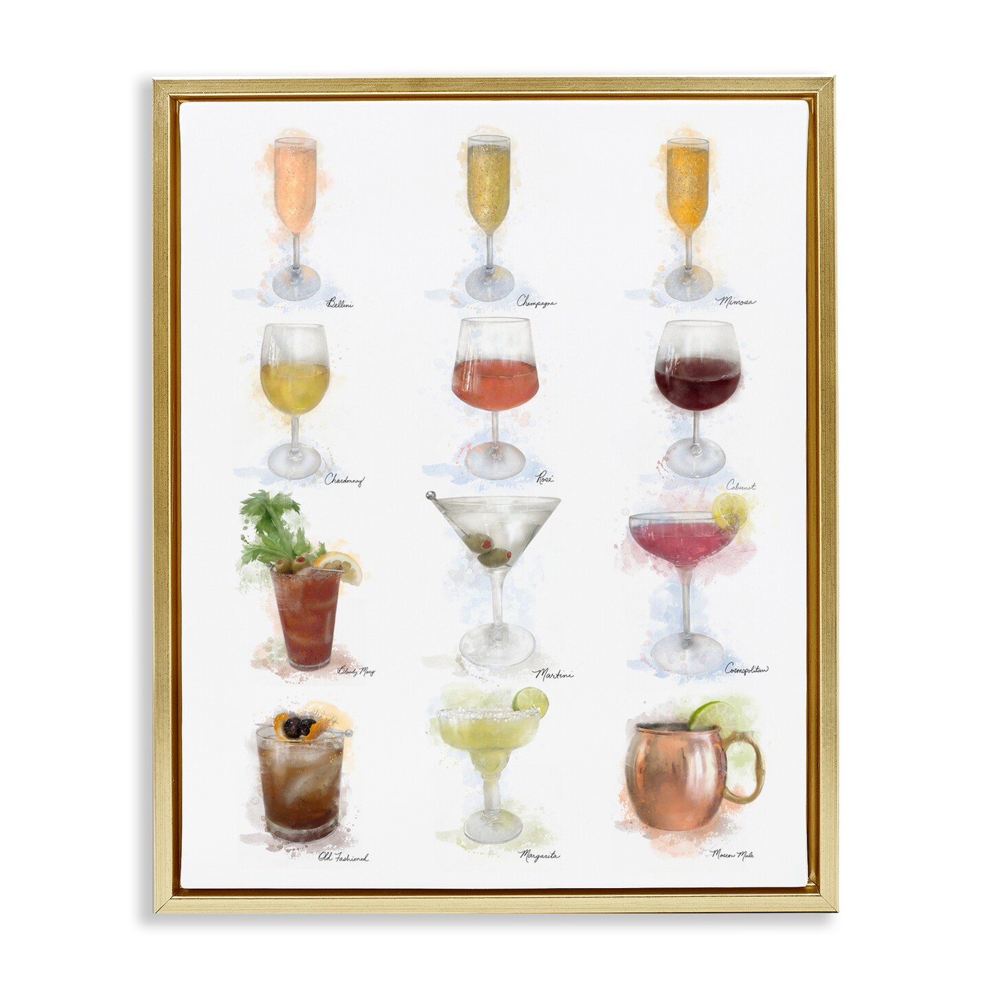 Stupell Industries Soft Artisanal Cocktails Menu Floating Frame Design ...