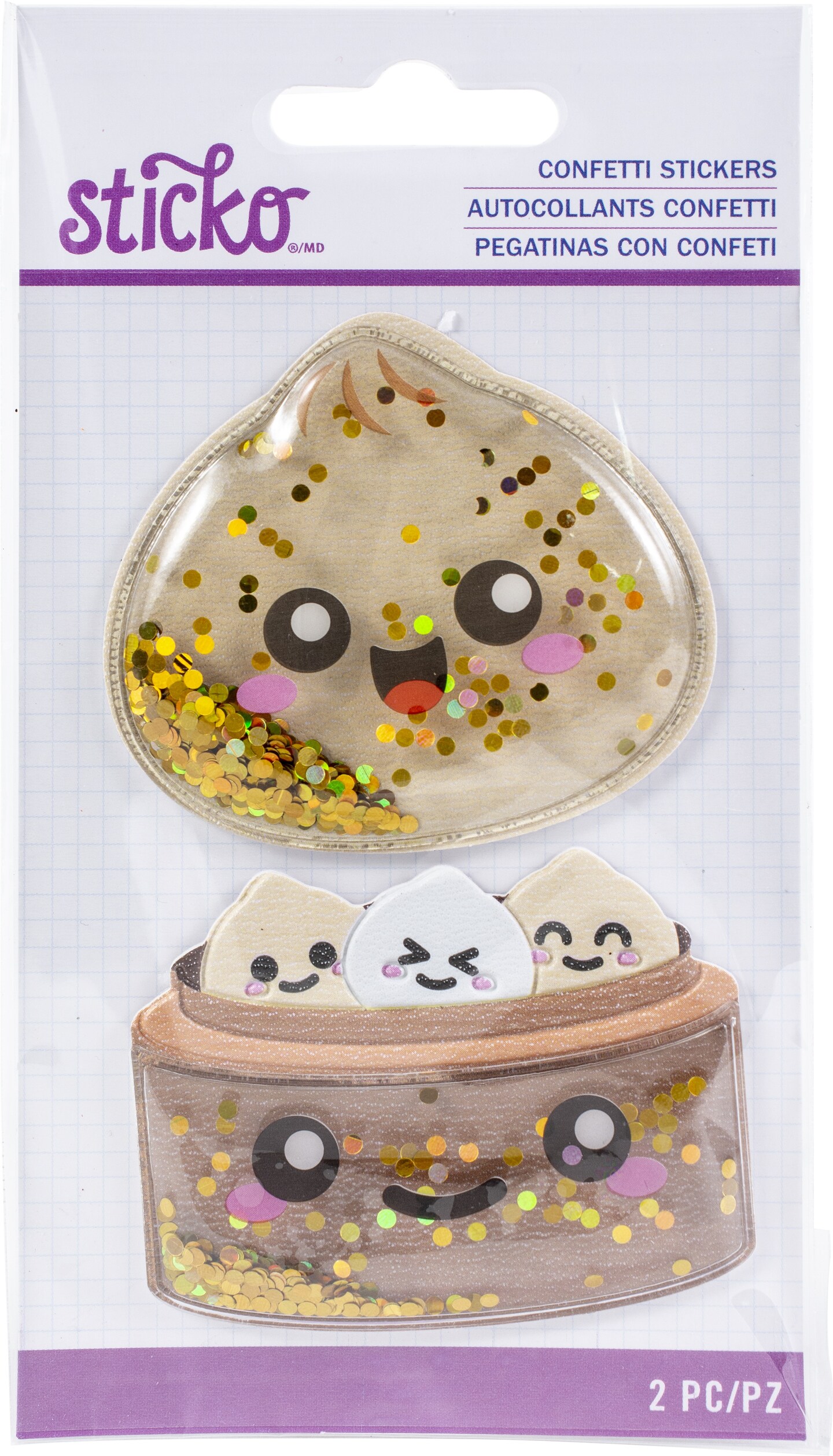 Sticko Confetti Stickers-Dumpling, 2/Pkg | Michaels