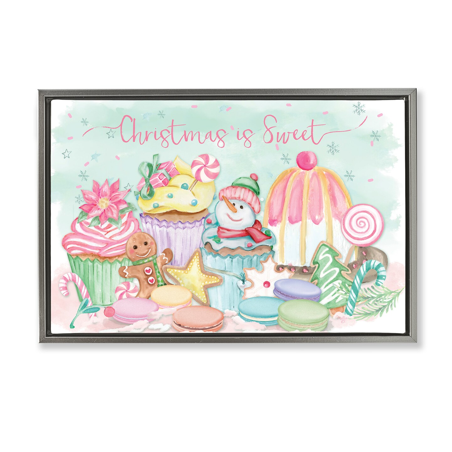 Stupell Industries Christmas Is Sweet Festive Desserts Floating Frame ...