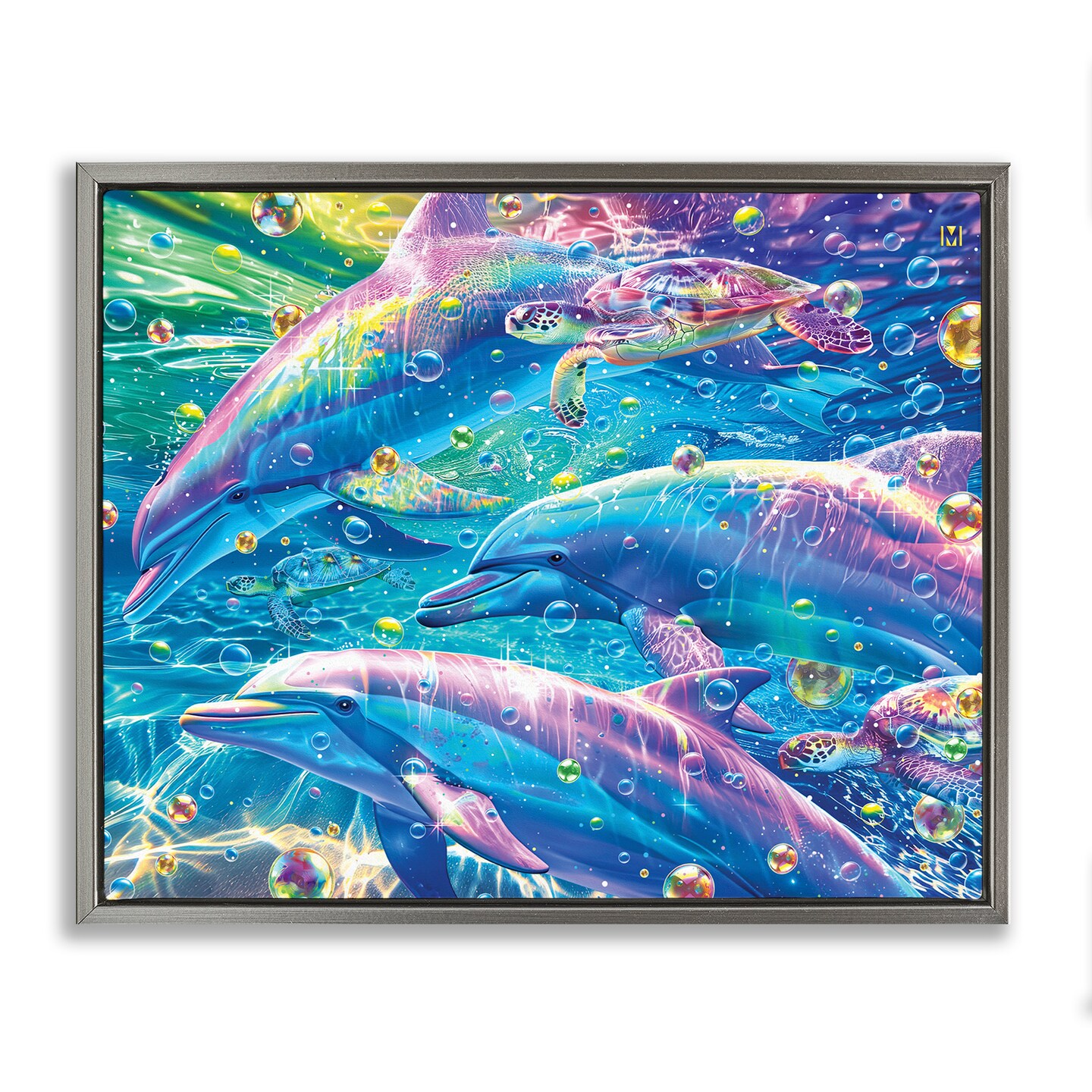 Stupell Industries Chromatic Dolphins Trio Floating Frame Design by Michael Ward | Michaels