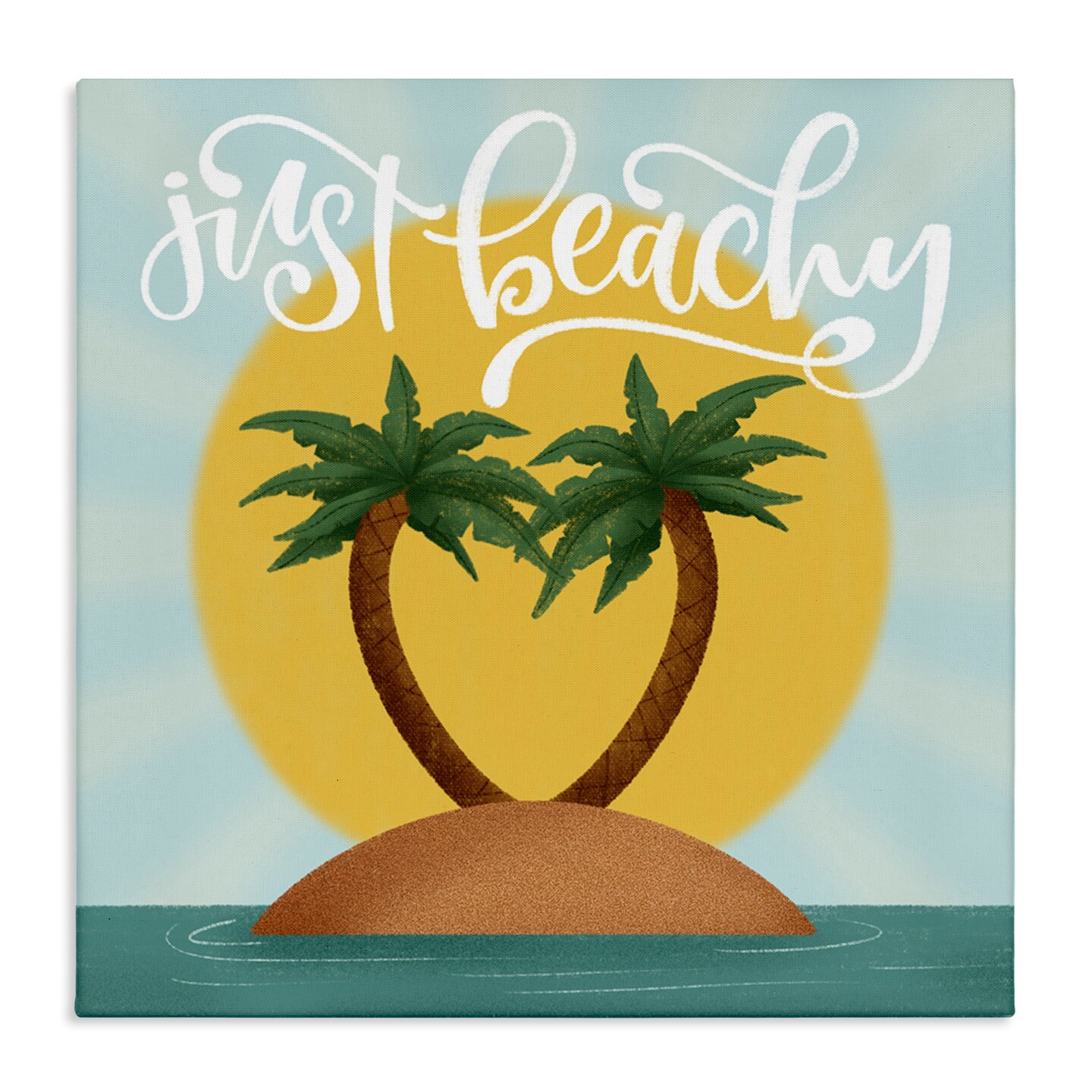 Stupell Industries Just Beachy Tropical Island Canvas Design by Sarah ...