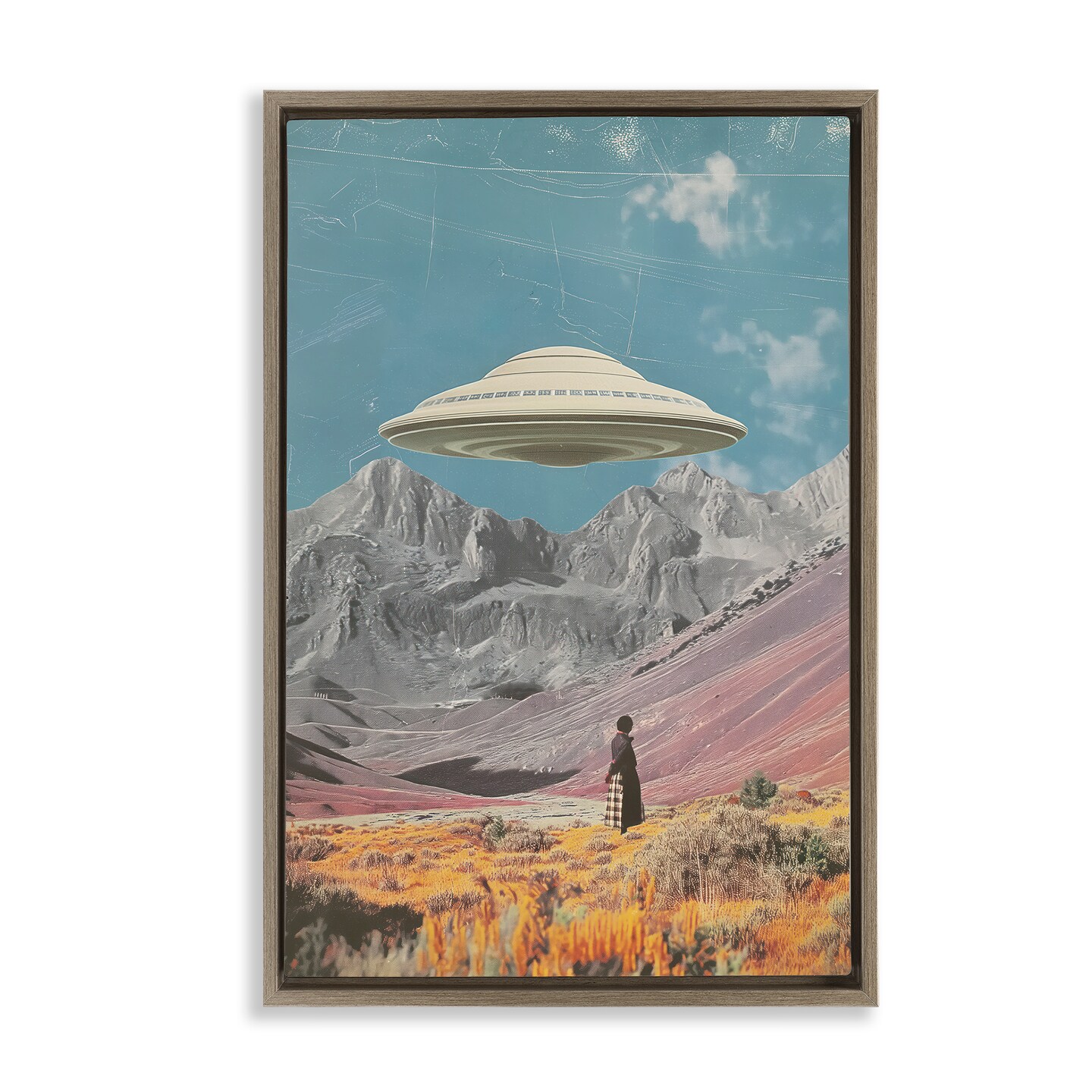 Stupell Industries UFO over Mountain Valley Floating Frame Design by ...