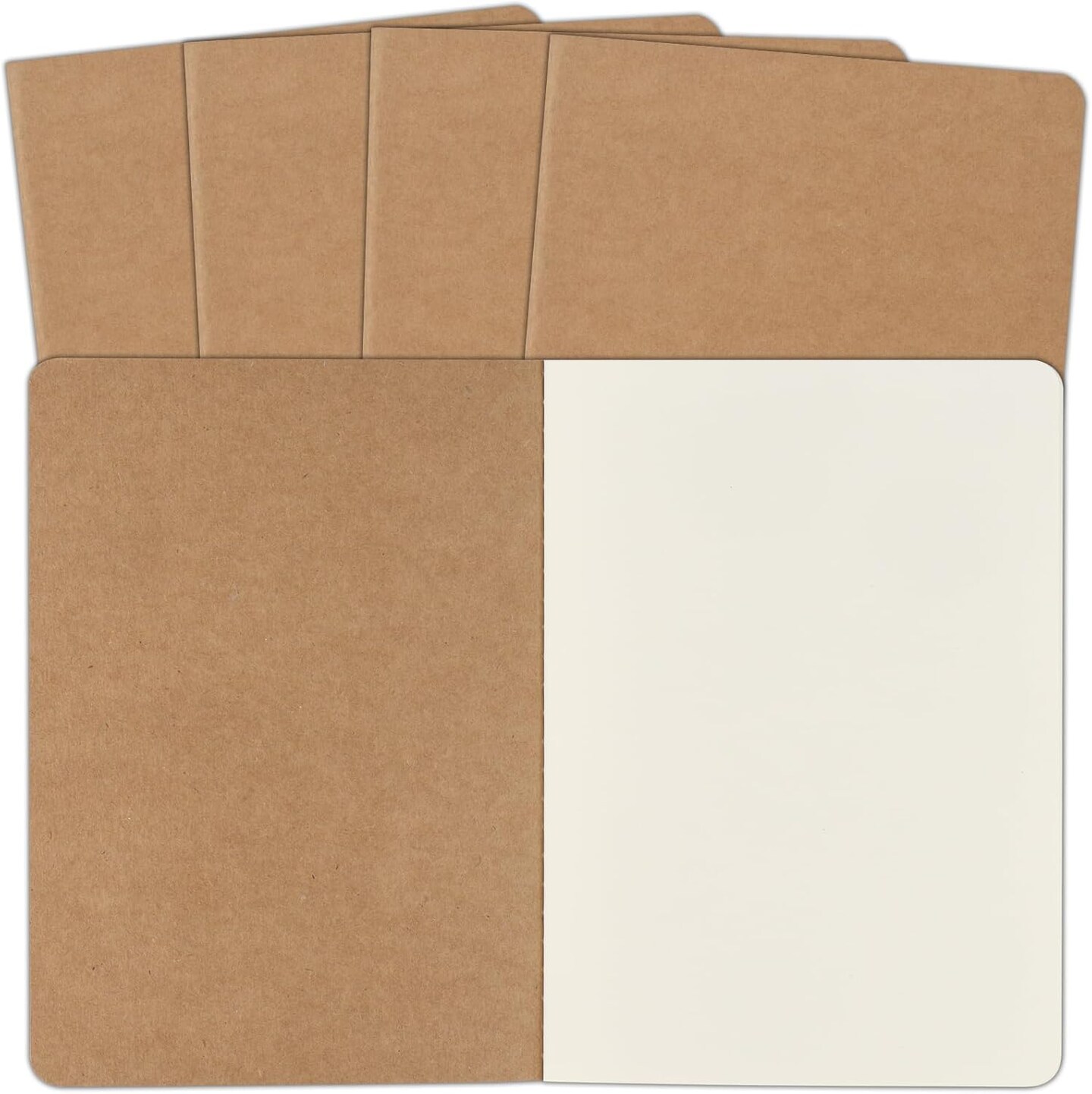 5 Pack A5 Kraft Notebooks Bulk, 8.15x5.5 Inches Blank Journaling ...