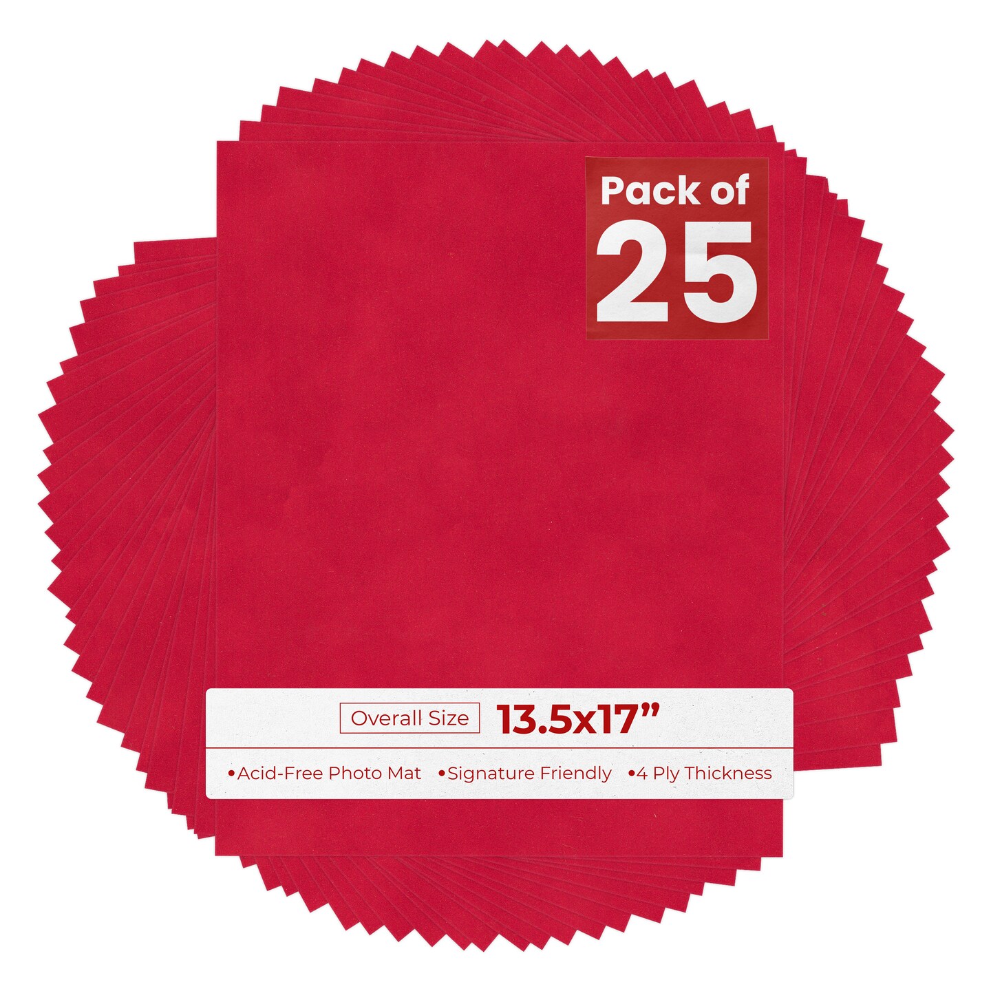 Cherry Red Suede 13.5x17 Uncut Mat Board - Blank Sheets, No Opening ...