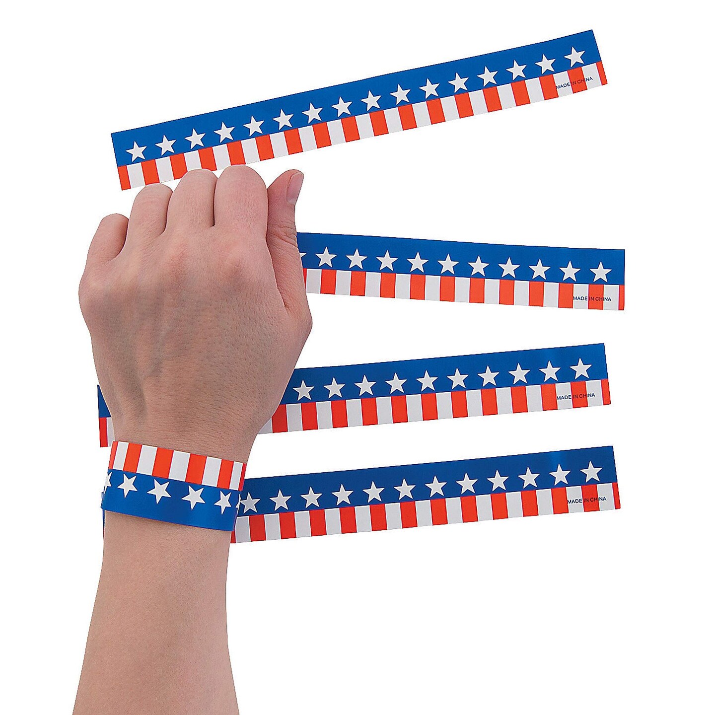 4th of July Wristbands Bulk 100 Pieces Patriotic Self Adhesive Paper ...