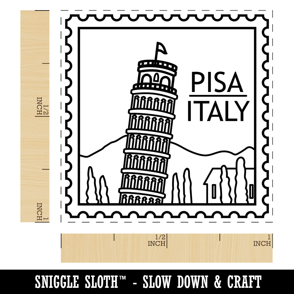 Leaning Tower of Pisa Italy Destination Travel Self-Inking Rubber Stamp ...