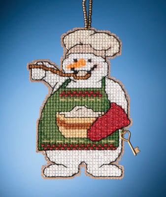 DIY Mill Hill Cooking Snowman Christmas Counted Cross Stitch Kit | Michaels
