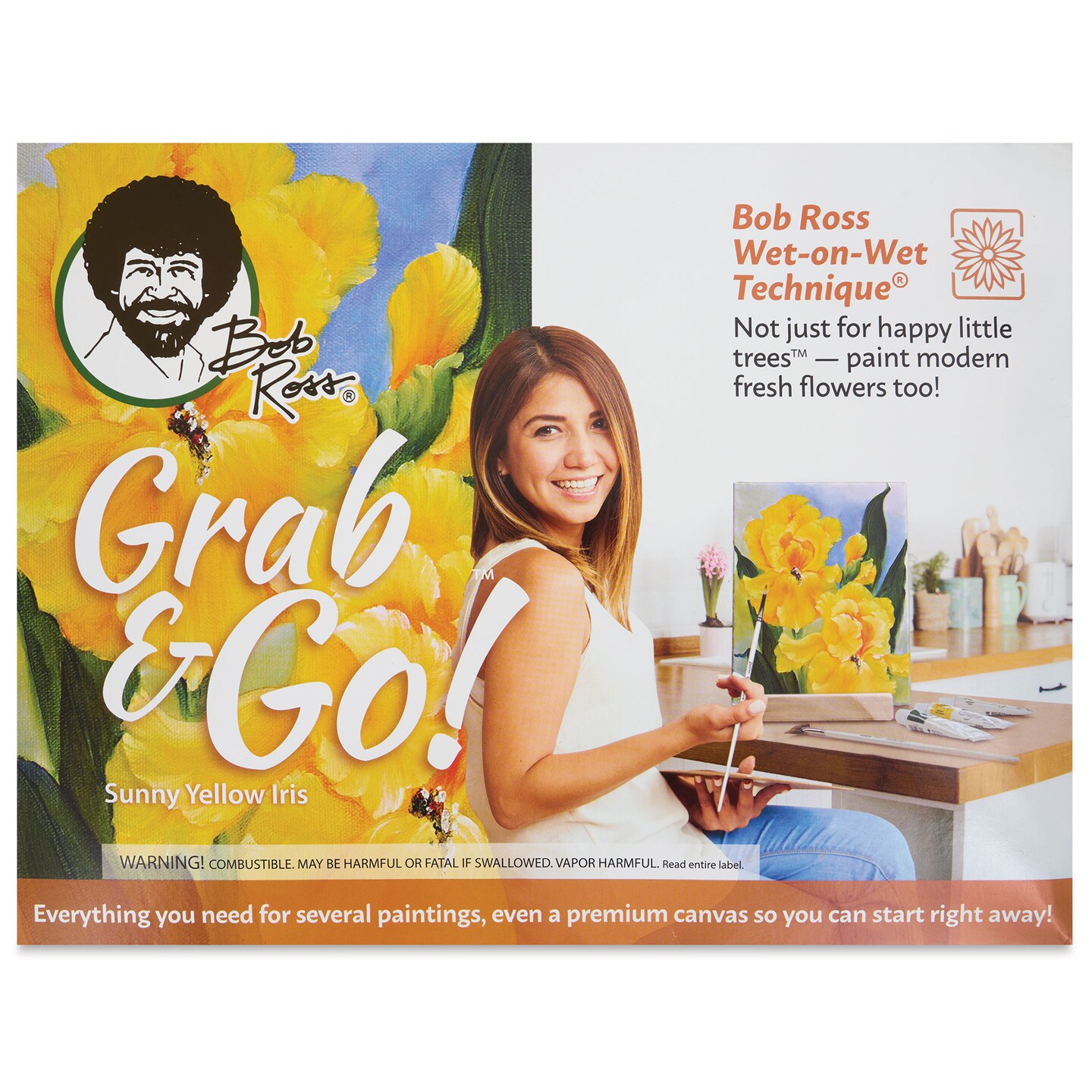 Bob Ross Grab and Go Floral Paint Kit - Sunny Yellow Iris | Michaels