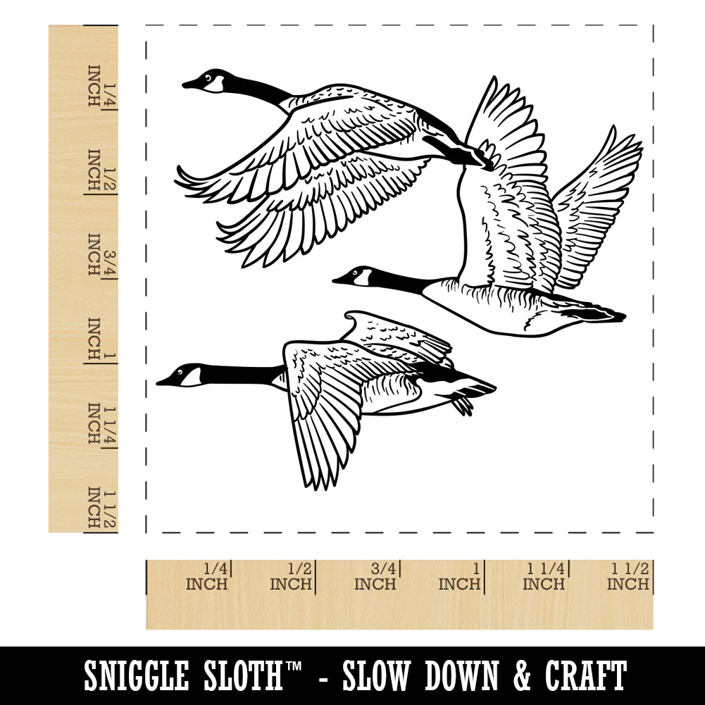 Canadian Canada Geese Flying Goose Self-Inking Rubber Stamp Ink Stamper ...