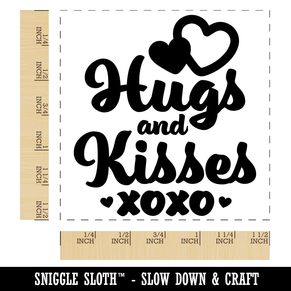 Hugs and Kisses XO Hearts Fun Text Self-Inking Rubber Stamp Ink Stamper ...