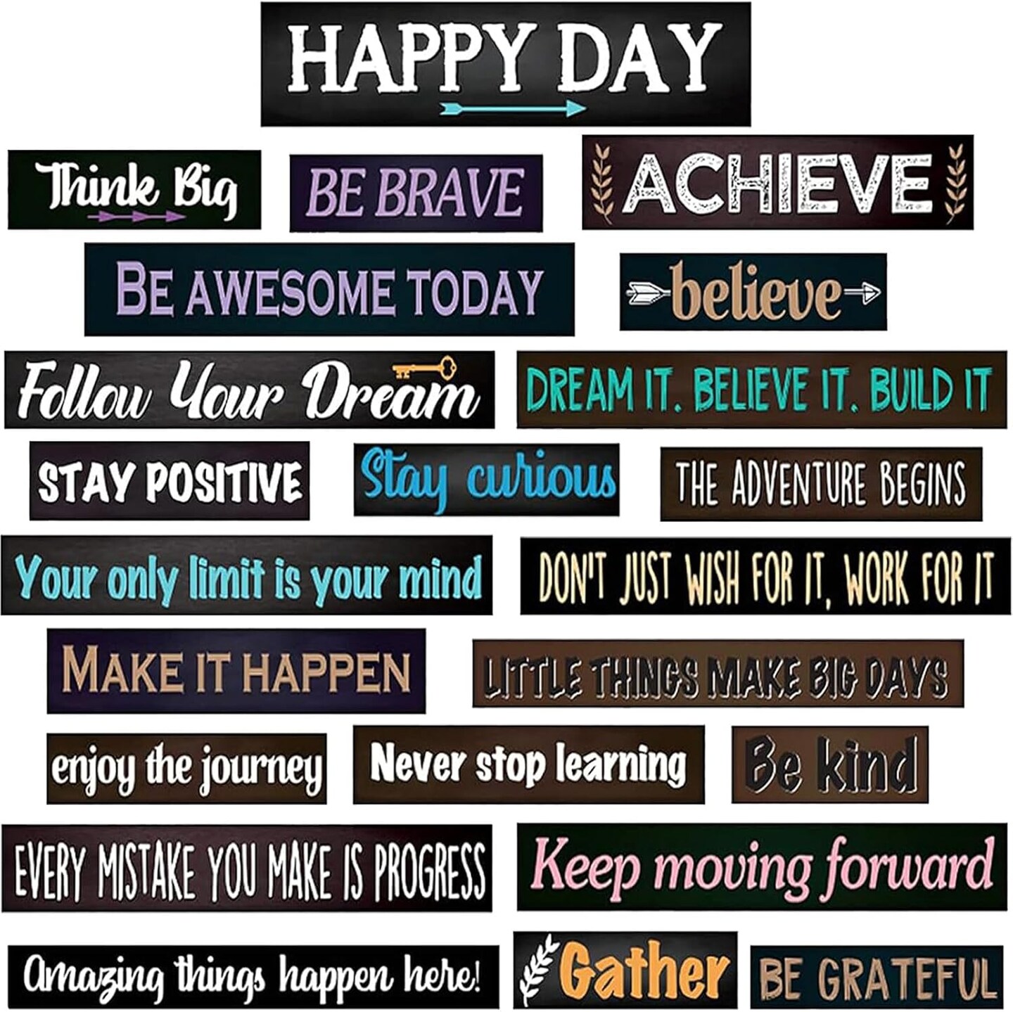 23 Pieces Inspirational Bulletin Board Decorations Motivational Banners ...