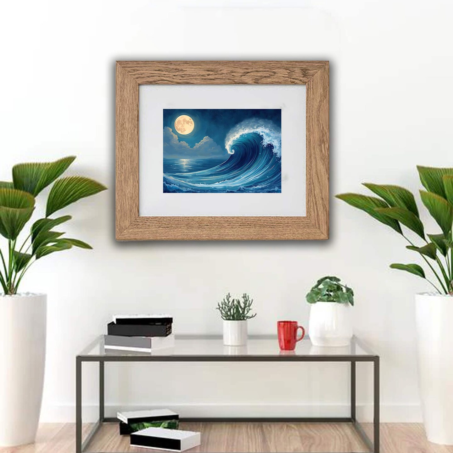 8x10" Light Brown Wood-Effect Frame with Acid-Free Mat & Plastic Front ...