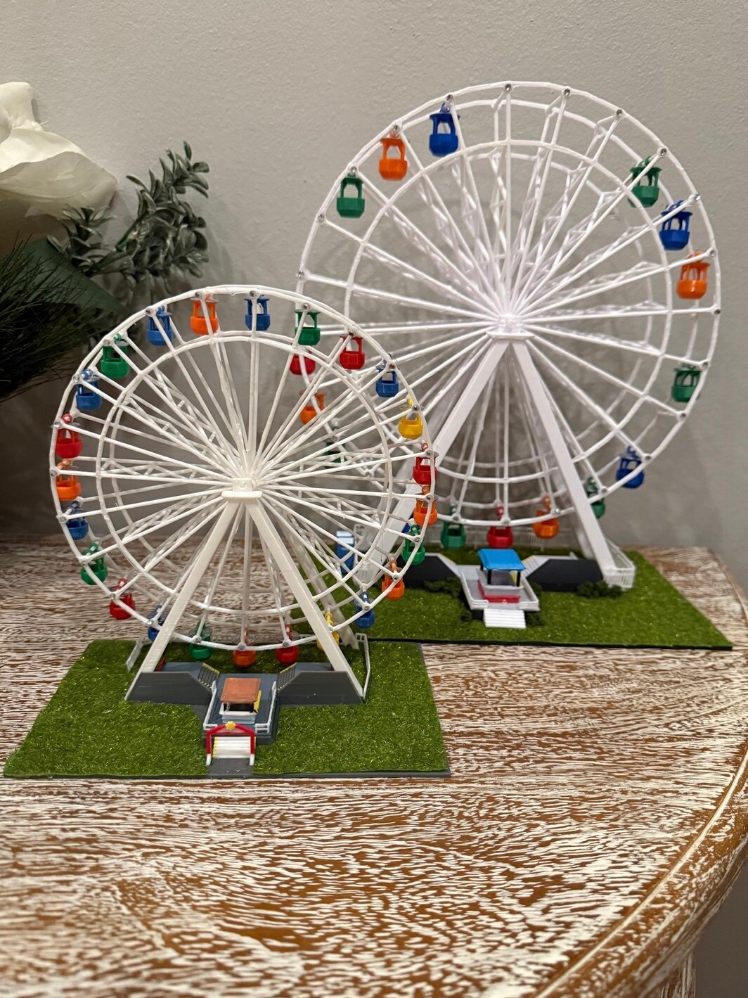 Ferris wheel circus carousel ride train layout scale building amusement ...