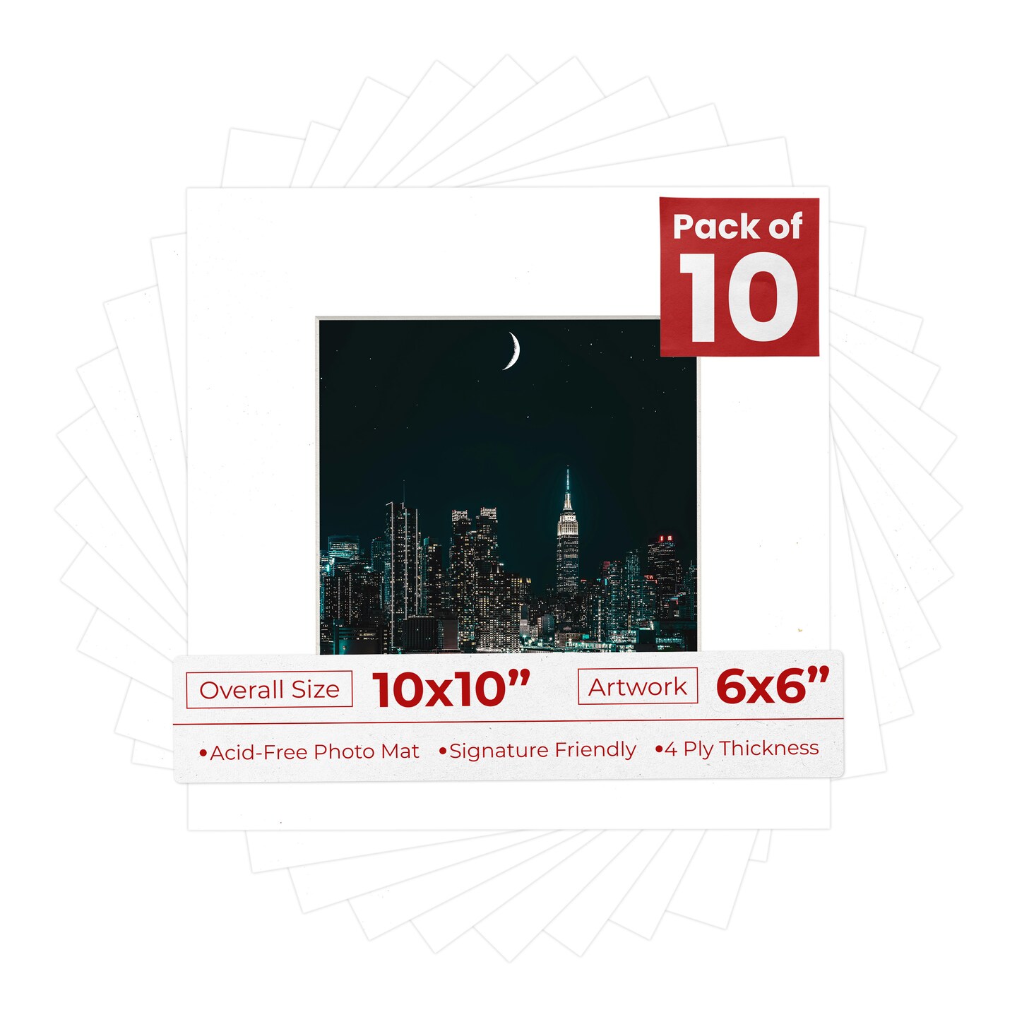 Golf Ball Texture Mat Board for 10x10 Frames - Fits 6x6 Photos, Color ...
