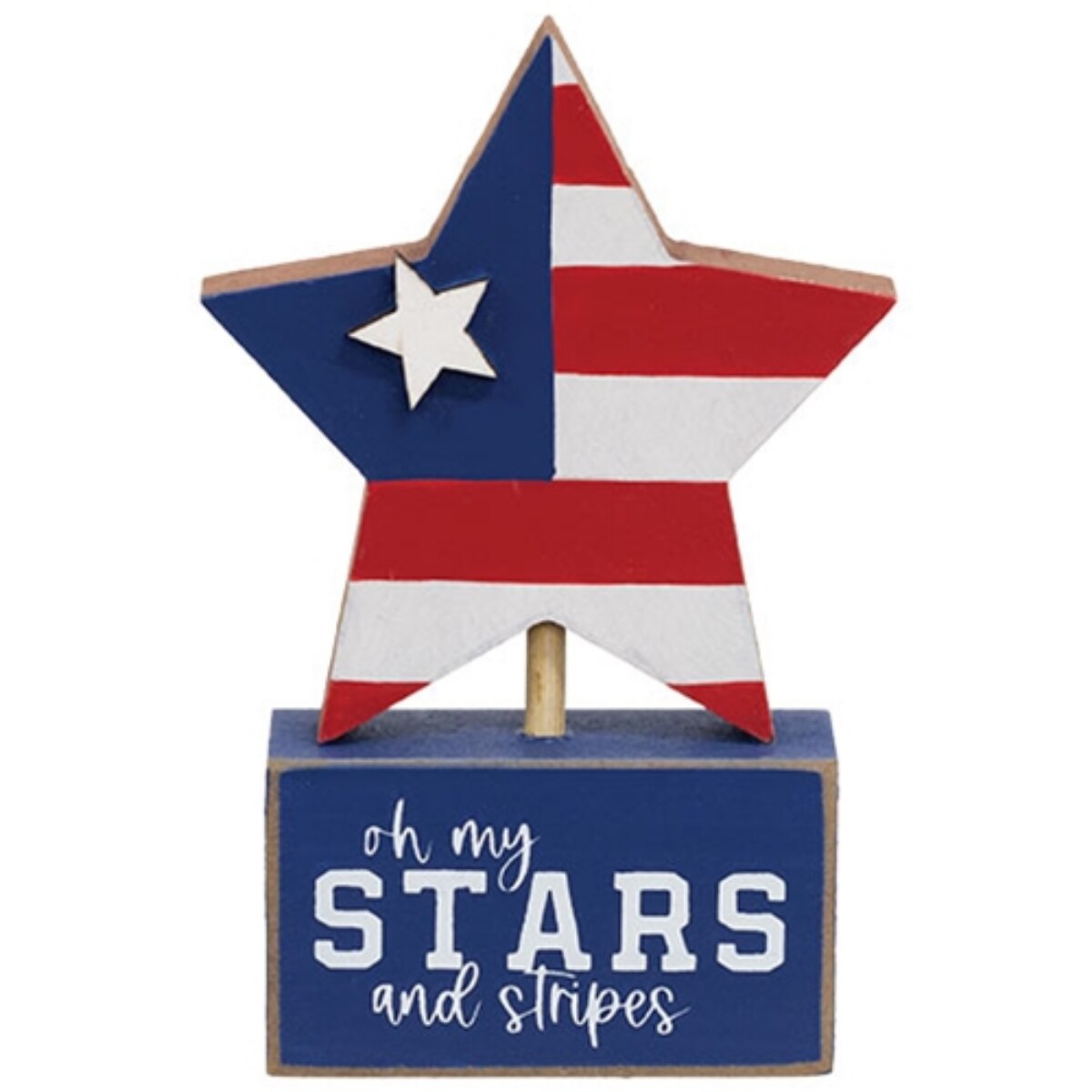 Patriotic Wooden Star Figurine Red White & Blue Americana Décor | Michaels