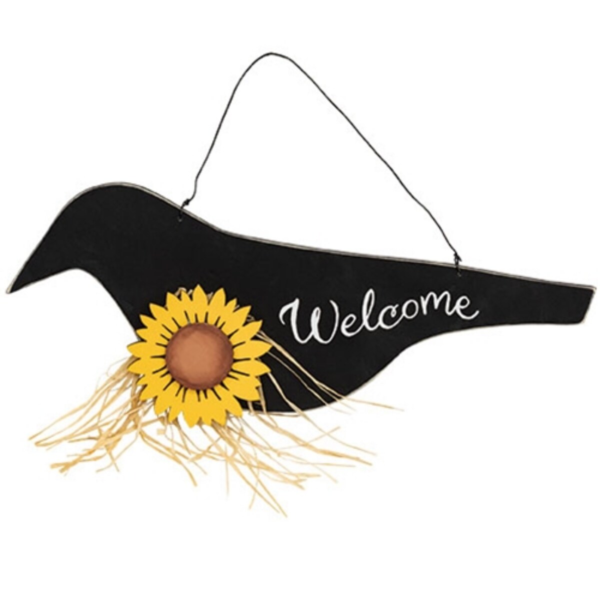 Wooden Crow Welcome Sign with Sunflower Accent for Farmhouse Decor ...