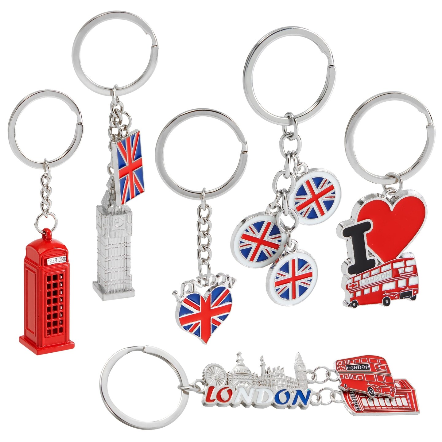 6 Pack London Keychain Souvenir Gifts, London Souvenir Gift, Key Rings ...
