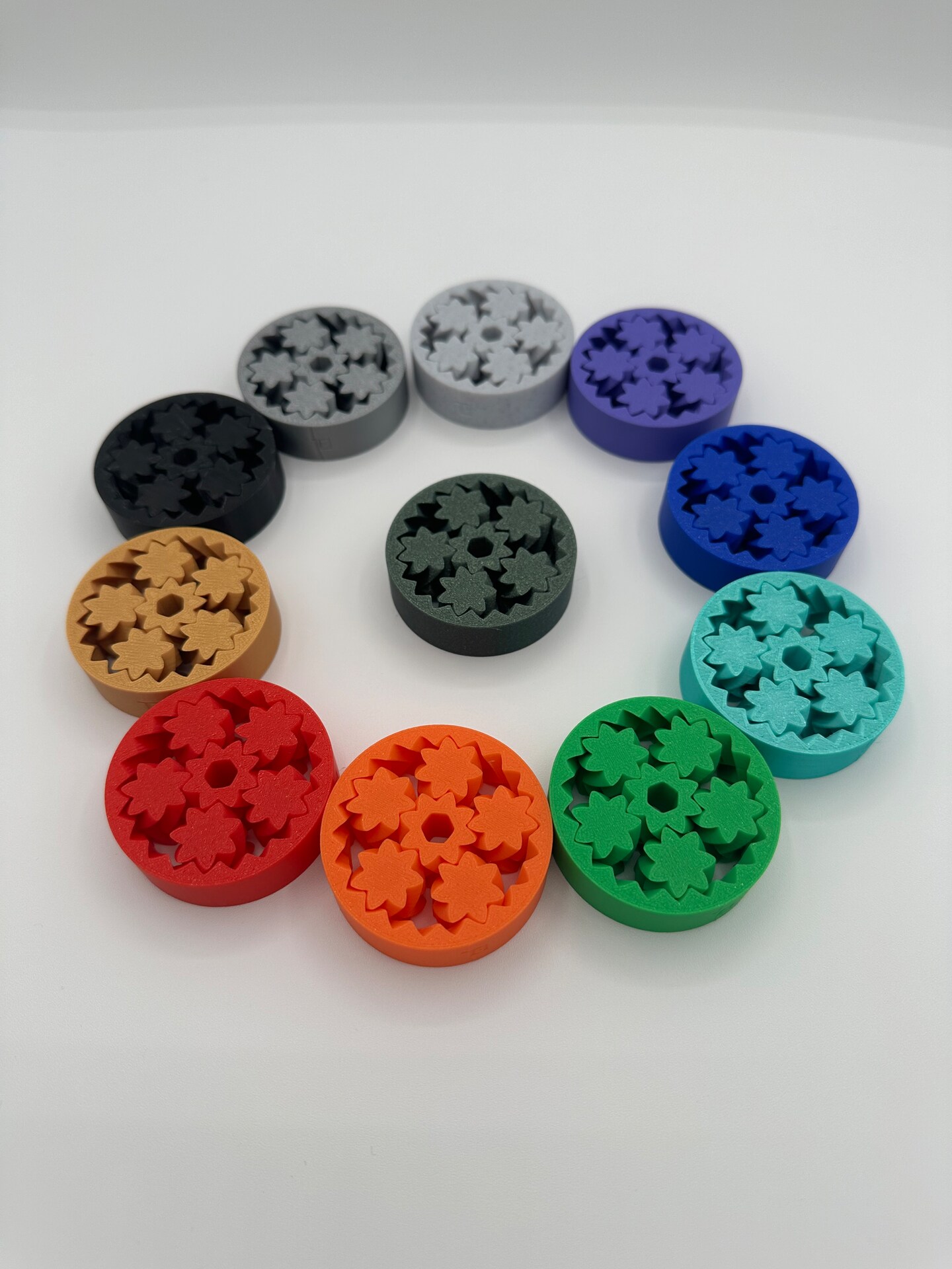 Gear Spinner Fidget Toy - Set of 3 - Multiple Color Options - Custom 3D ...