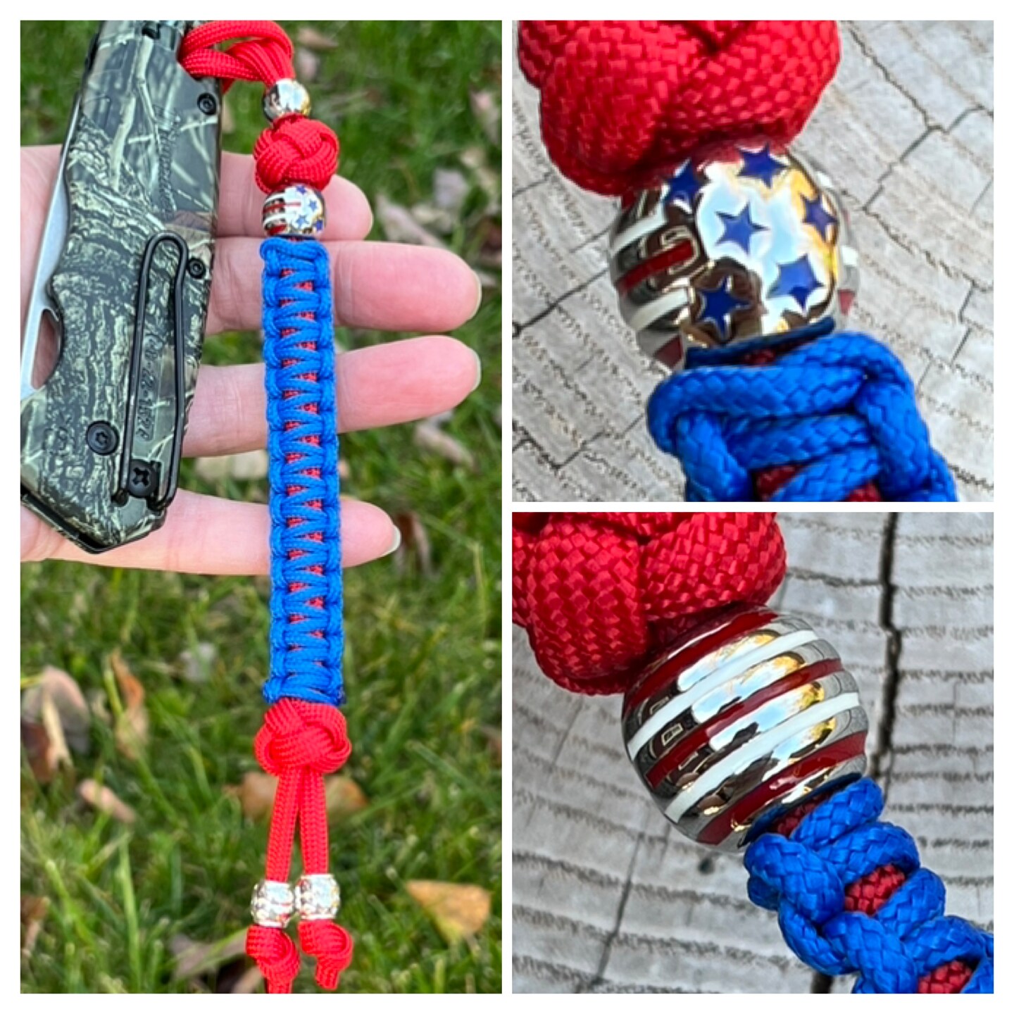 American Flag USA EDC Paracord Lanyard For Knife, Accessories, Keys U.S ...