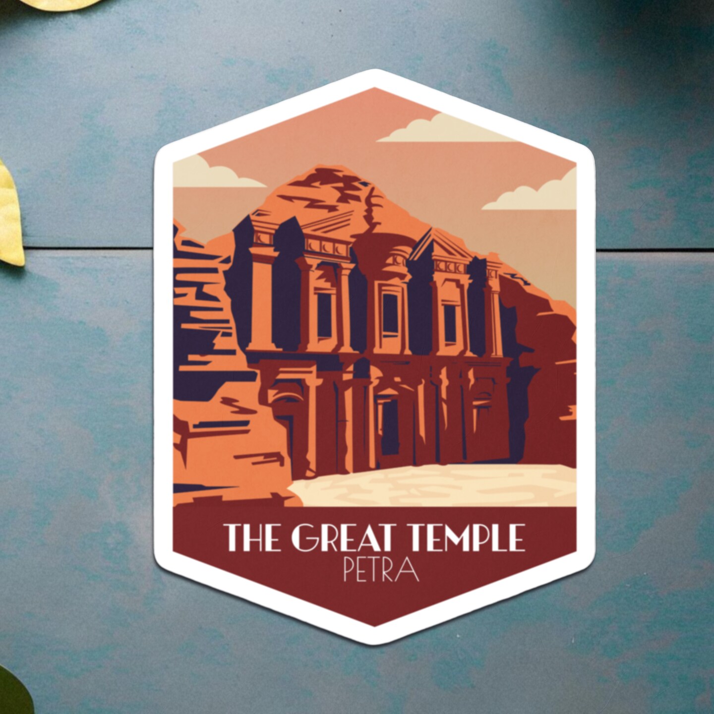 The Great Temple Sticker | Petra Jordan Travel Souvenir | Modern ...