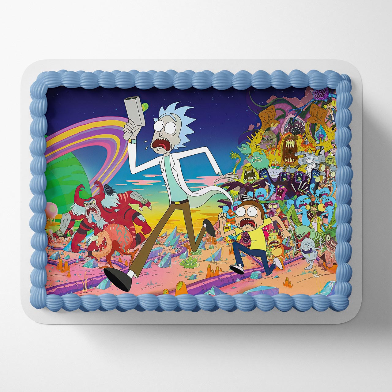 Rick and Morty RMS Edible Cake Image Topper (8.5 x 11 inches) Quarter ...