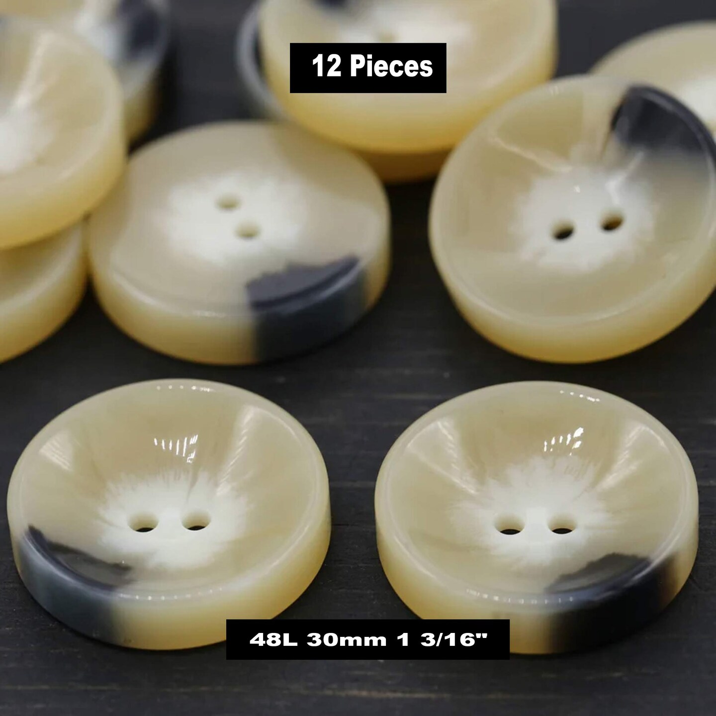 4 Pieces Beige Large Plastic Buttons 1 3/16 Inch | Michaels