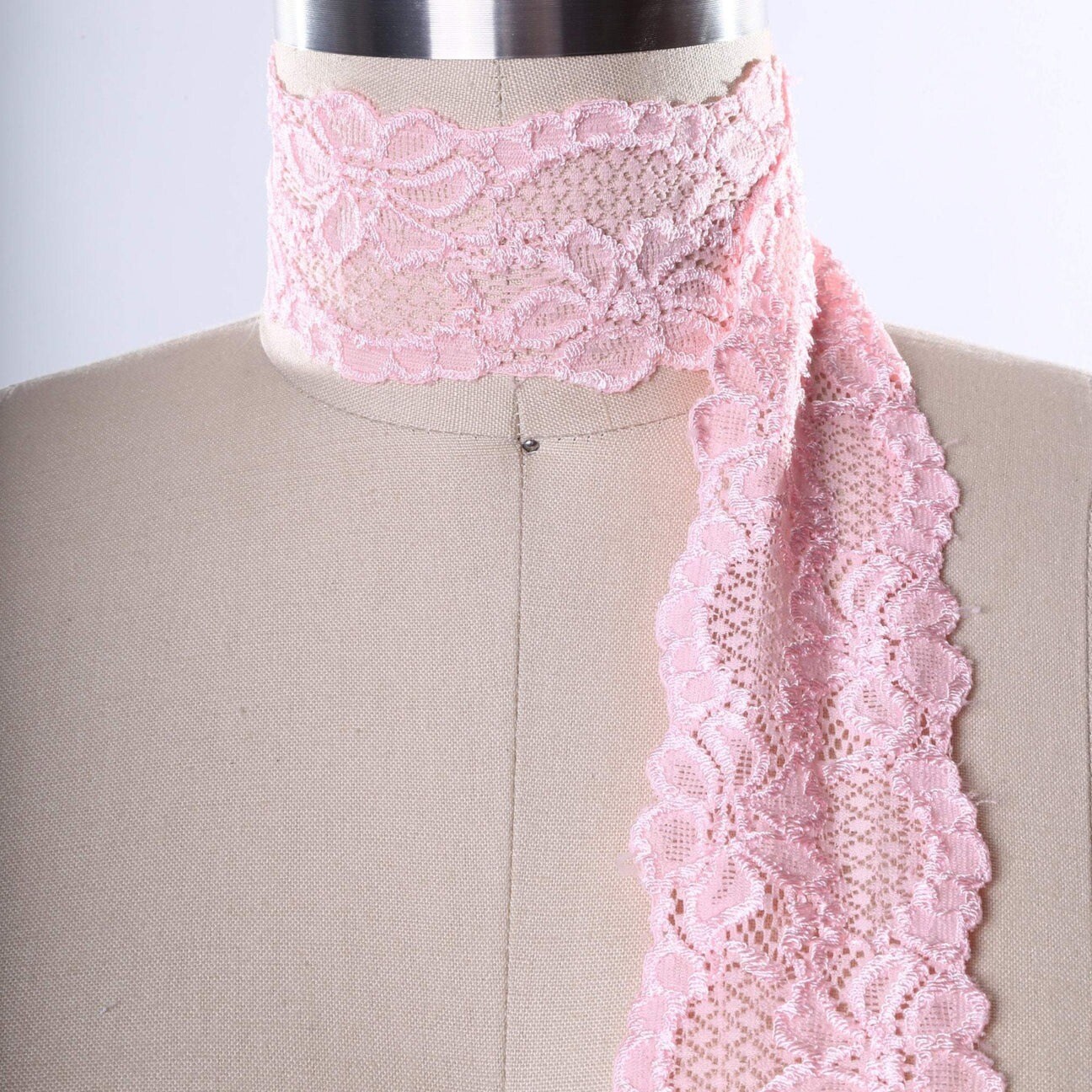 Light Pink Wide Stretch Floral Elastic Lace Trim 2.5 Inch Wide Soft Stretch Lace 2 Yards | Michaels