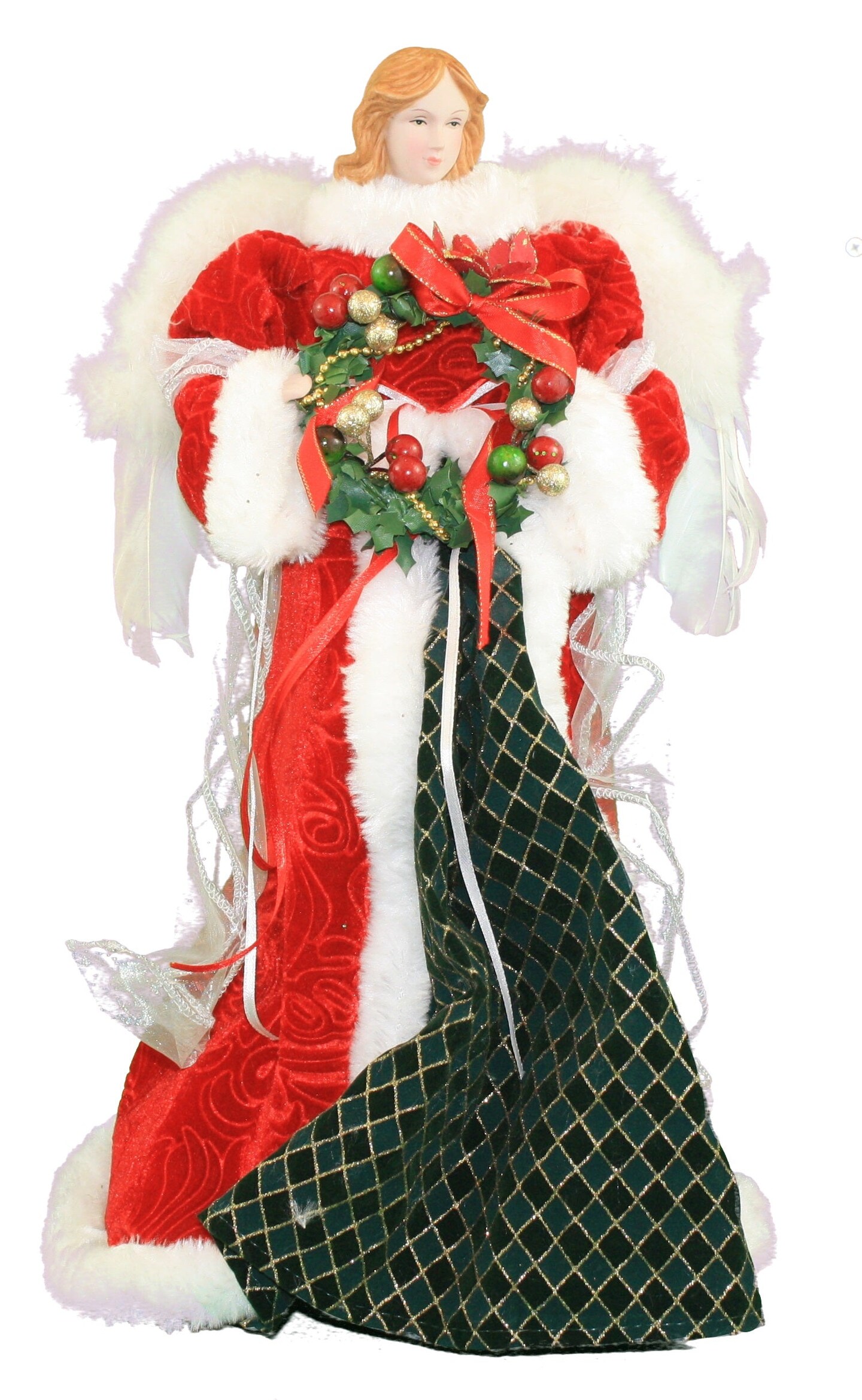 Embossed Red Velvet Christmas Angel - 16" | Michaels