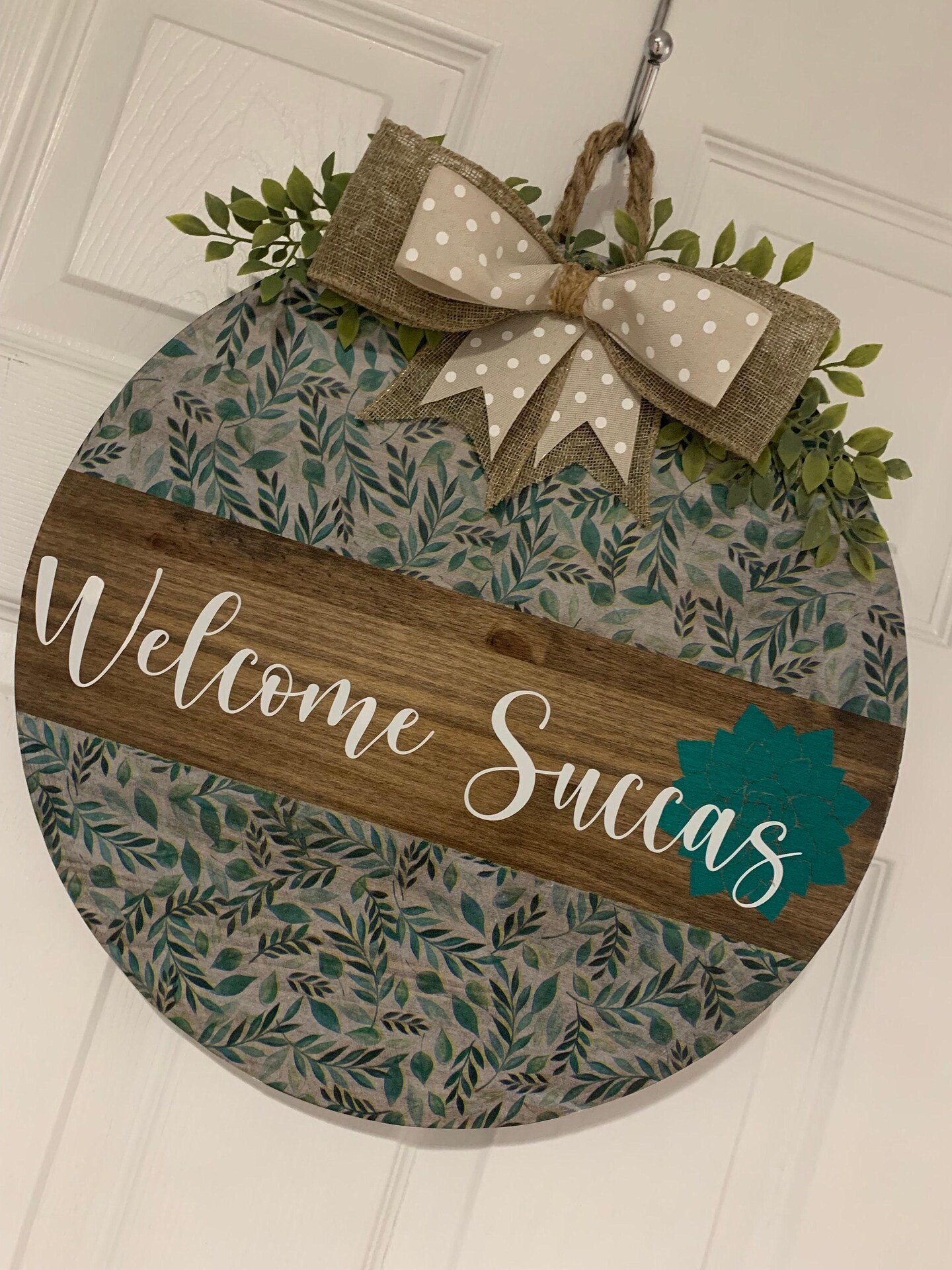 Welcome Succas Door Sign Succulent Theme Door Decor Plant Lady Welcome ...