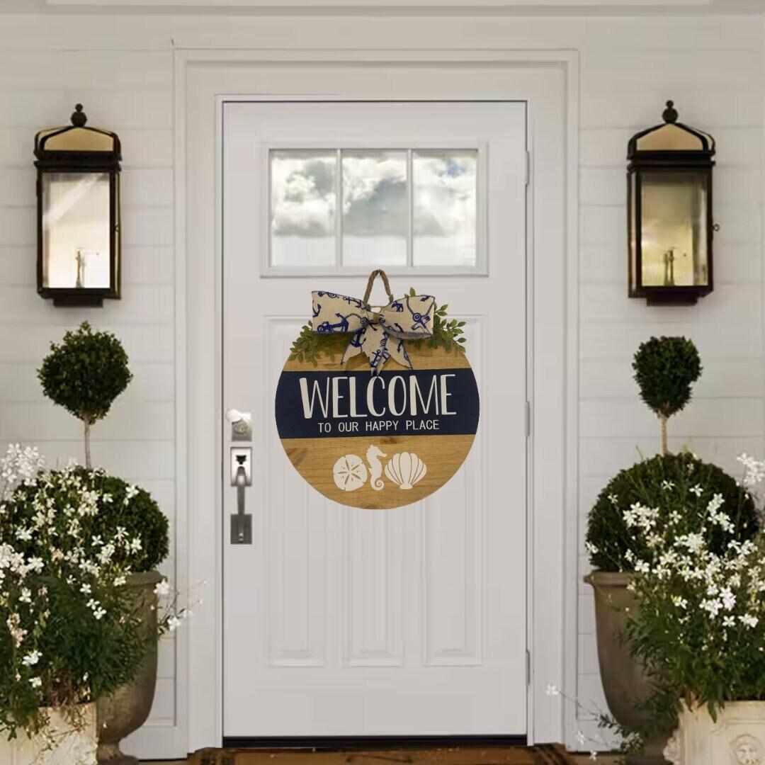Beach Door Hanger Beach Welcome Sign Front Door Sign Beach Theme Sign ...
