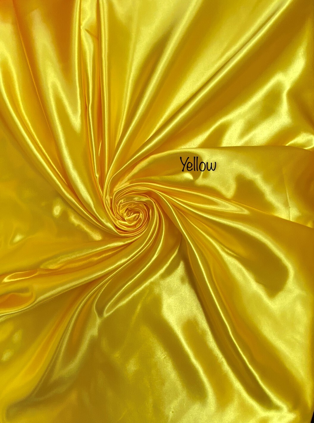 1 Yard Yellow Bridal Satin Fabric 58/60 Inch Wide Glossy Shiny Textile for Backdrops, Curtains ...