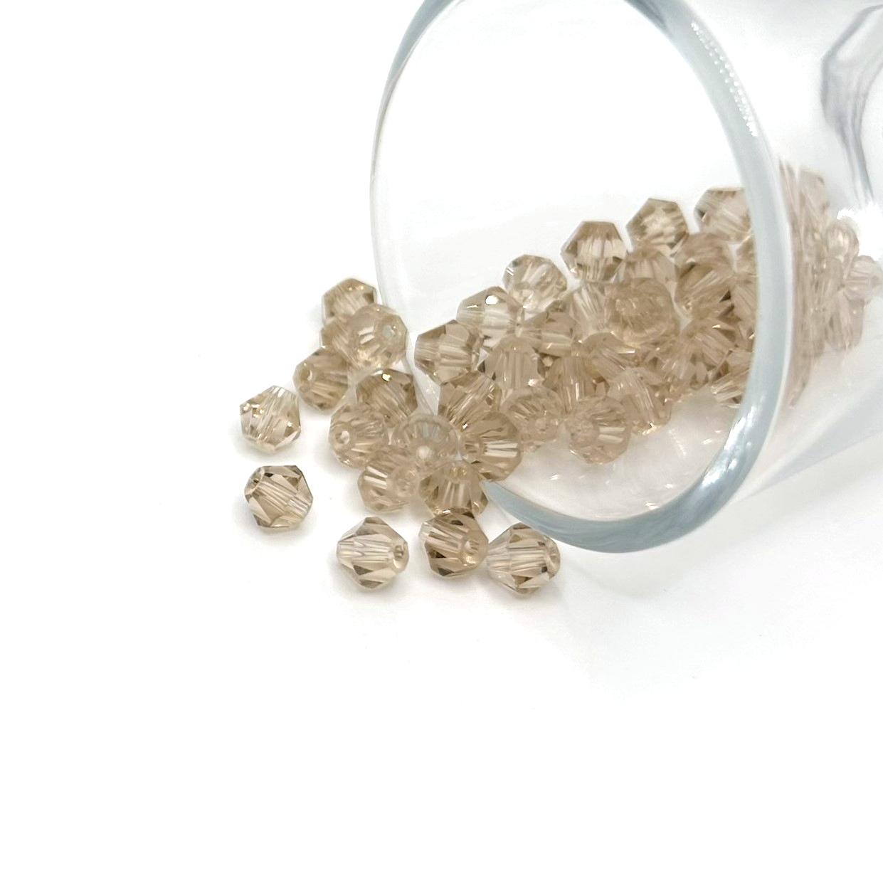 1 or 4 Strands 6x6mm Light Peach Bicone Beads, Imitation Crystal, Grade ...