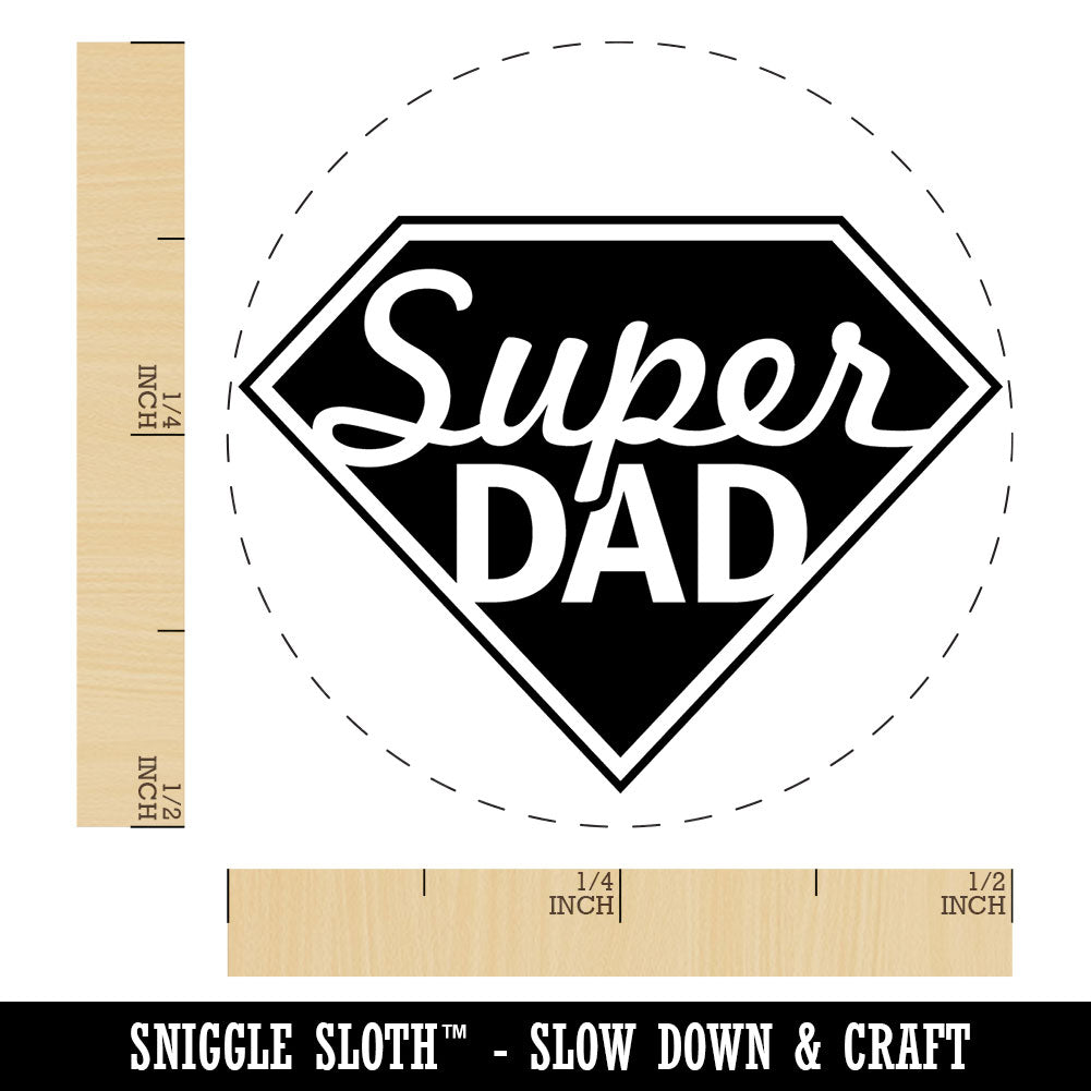 Super Dad Father's Day Superhero Diamond Self-Inking Rubber Stamp ...