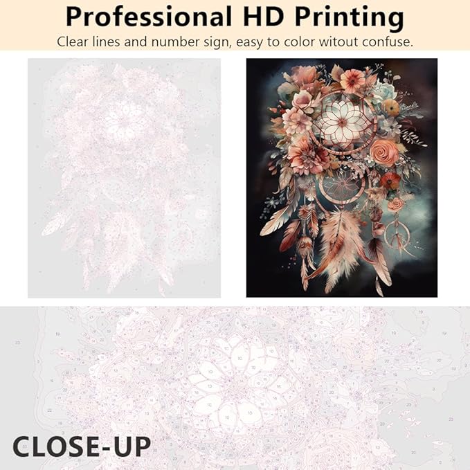 Adult Paint by Number Kits on Canvas Dreamcatcher Paint by Numbers ...