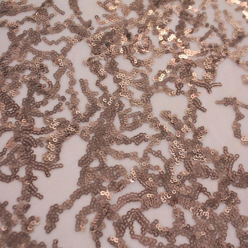1 Yard Coral Reef Stretch Mesh Sequin 2-Way Embroidered Mesh Sequin ...