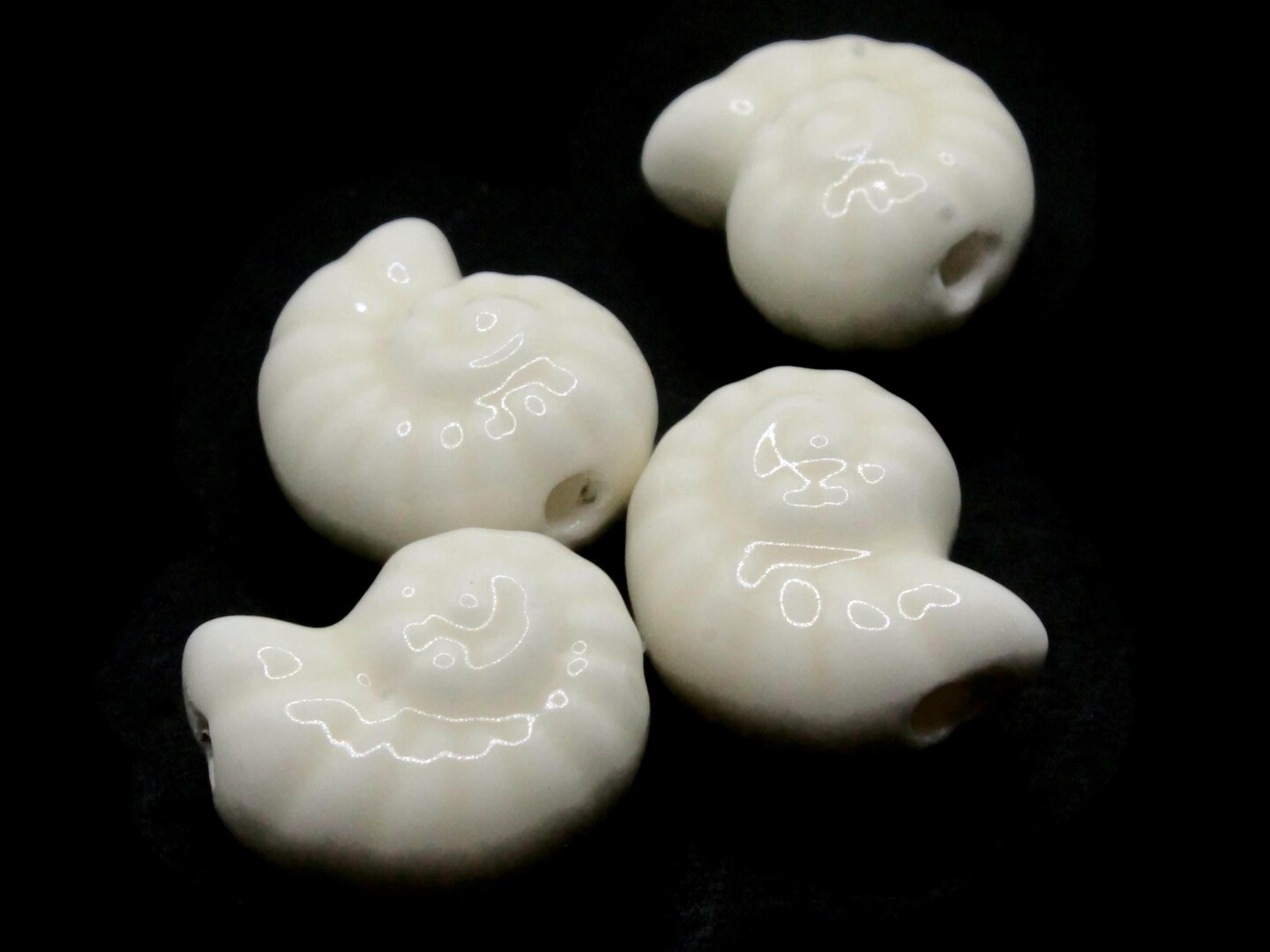 4 14mm Off-White Porcelain Spiral Seashell Beads | Michaels