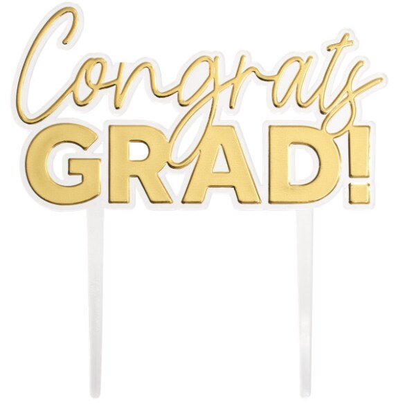 Congrats Grad Gold Cake Topper Vertical Layon | Michaels