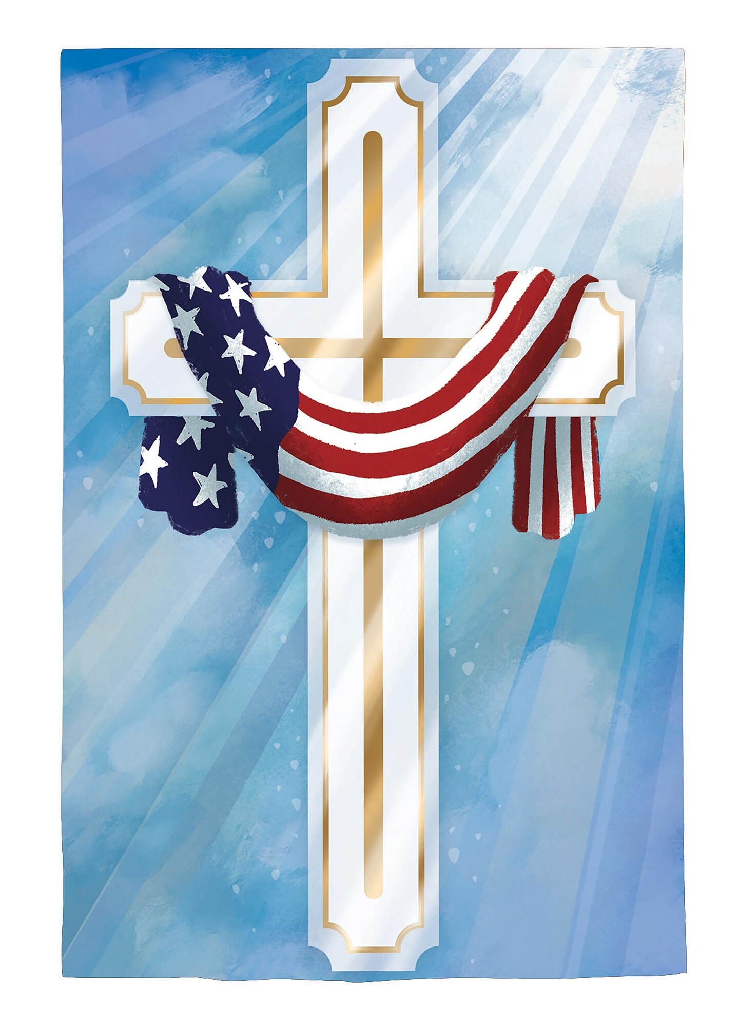 Flag Draped Cross 2 Sided Banner | Michaels