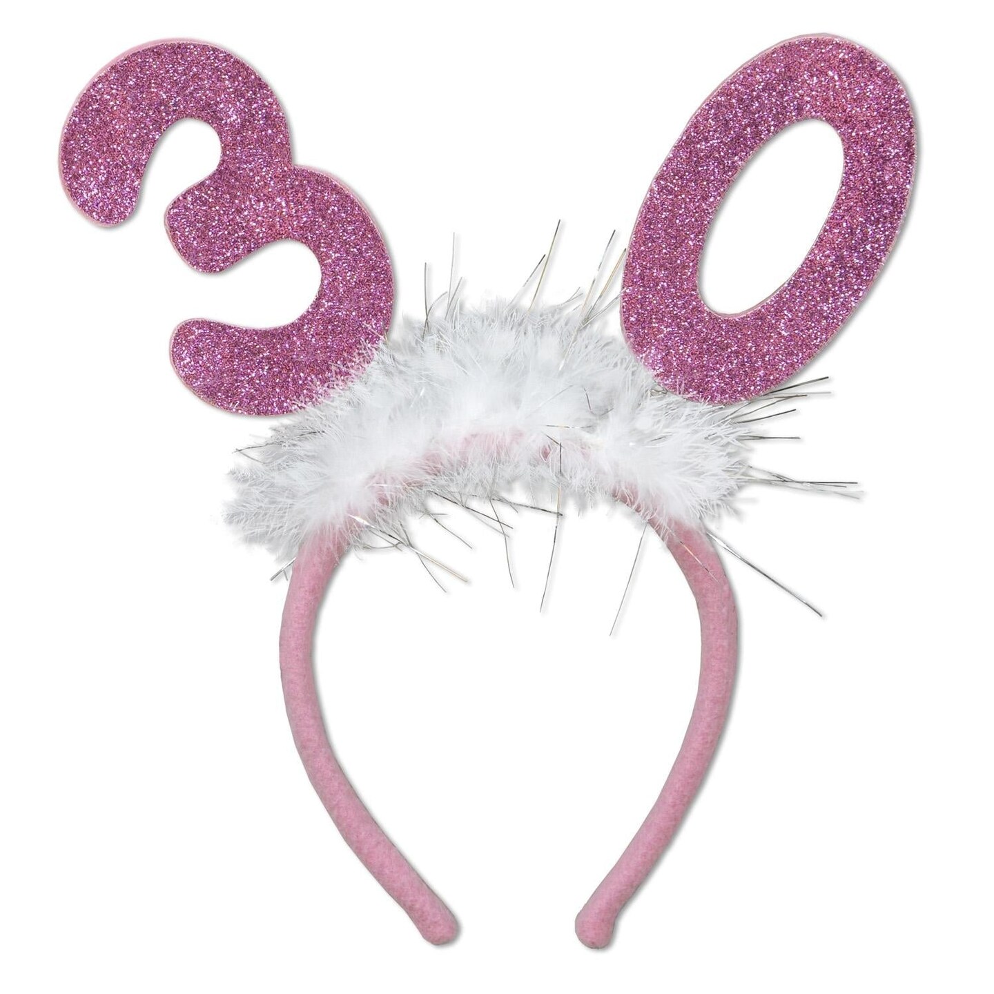 12 Pack Bulk 30th Birthday Party Glittered Boppers with Marabou | Michaels