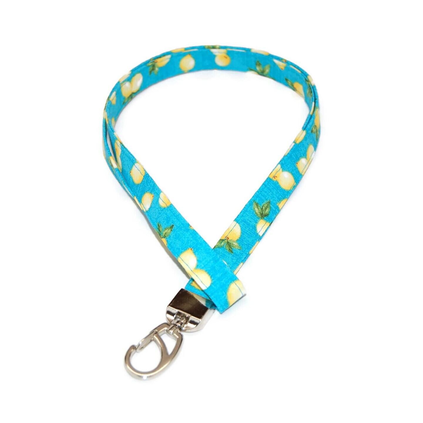 Lemon Fabric Lanyard - ID Badge Holder for Your Name Tag or Keys ...