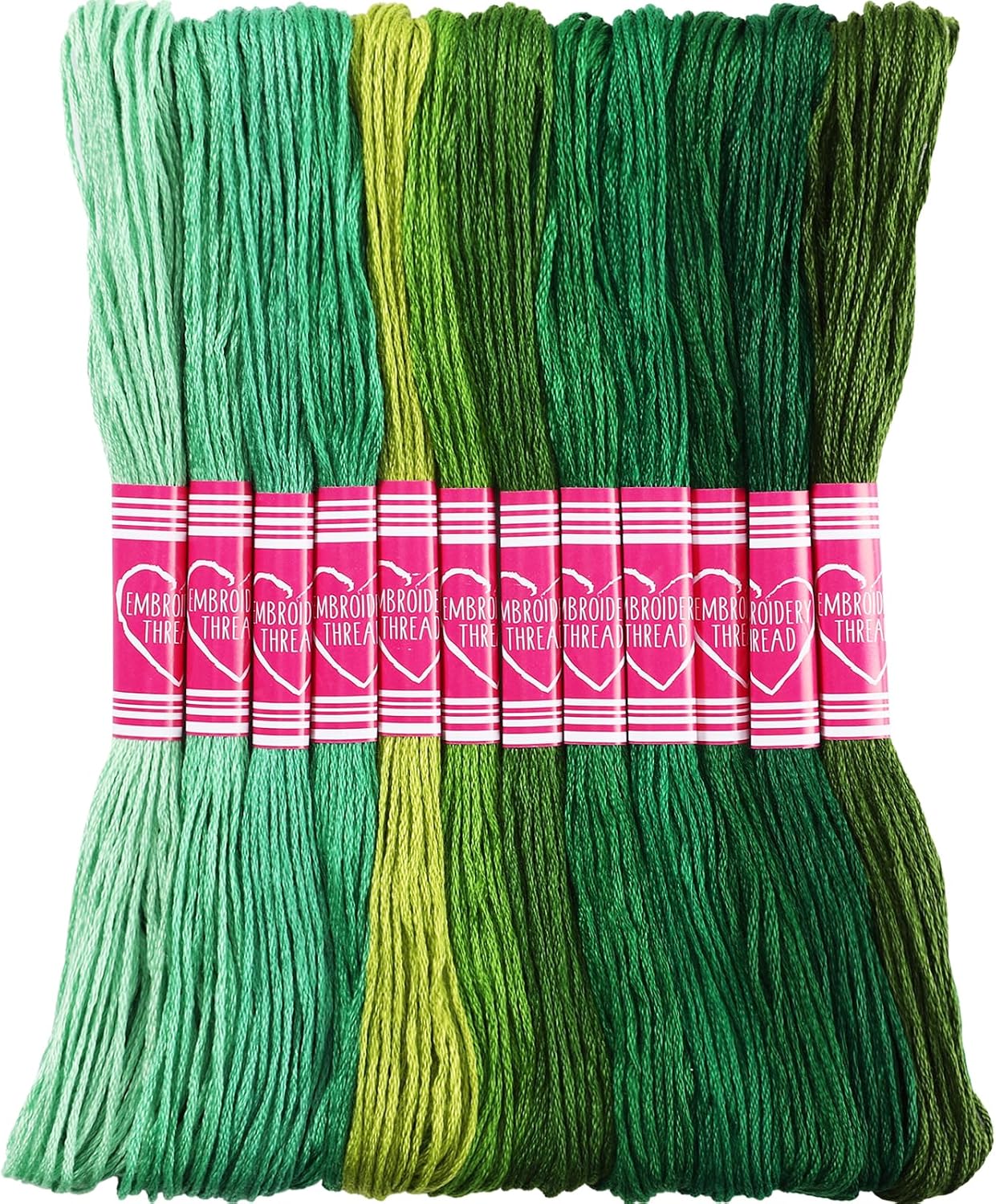 12 Skeins Green Series Embroidery Floss Thread | Michaels
