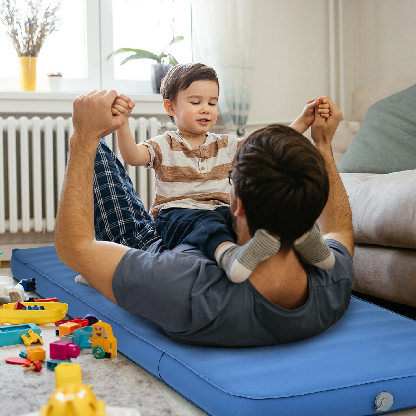 Inflatable Camping Sleeping Pad with 4 inch Thickness, Quick Inflation ...