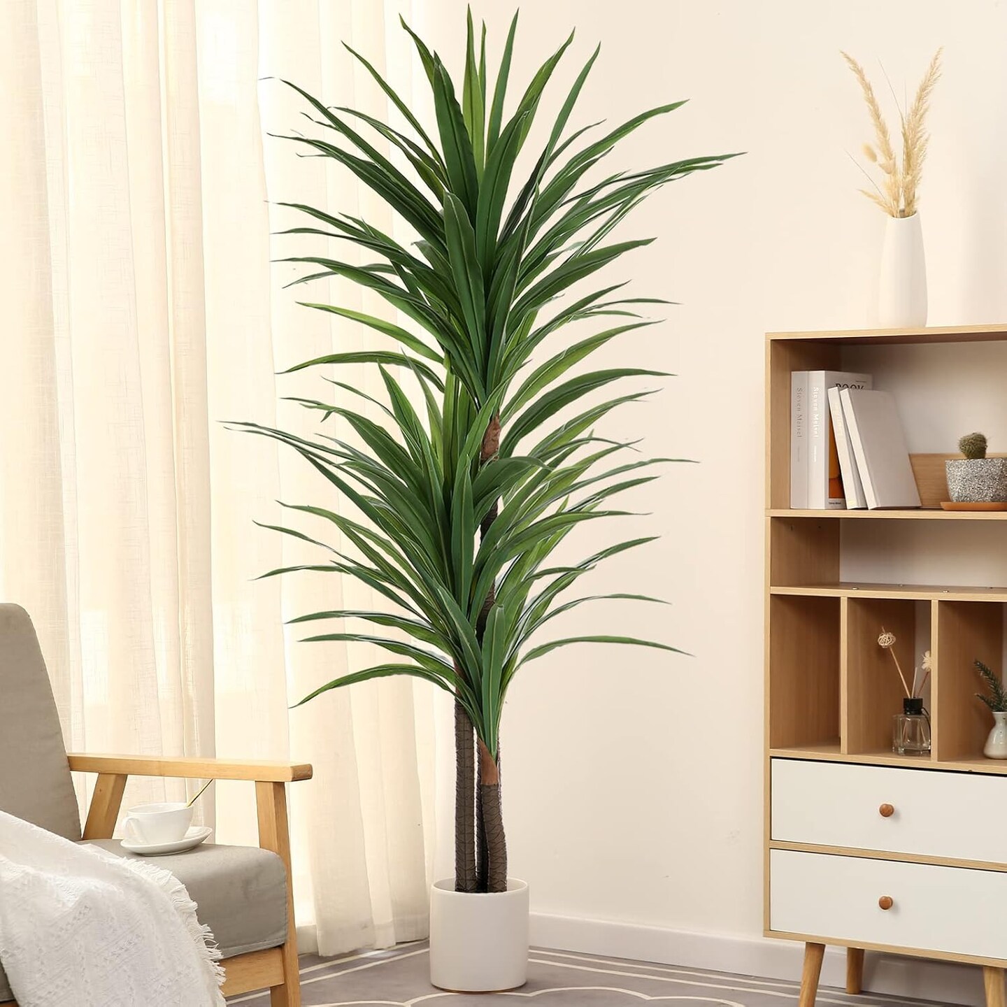 Dracaena Silk Plant Corn Stalk 6ft Tall Faux Plants Indoor Large Fake ...