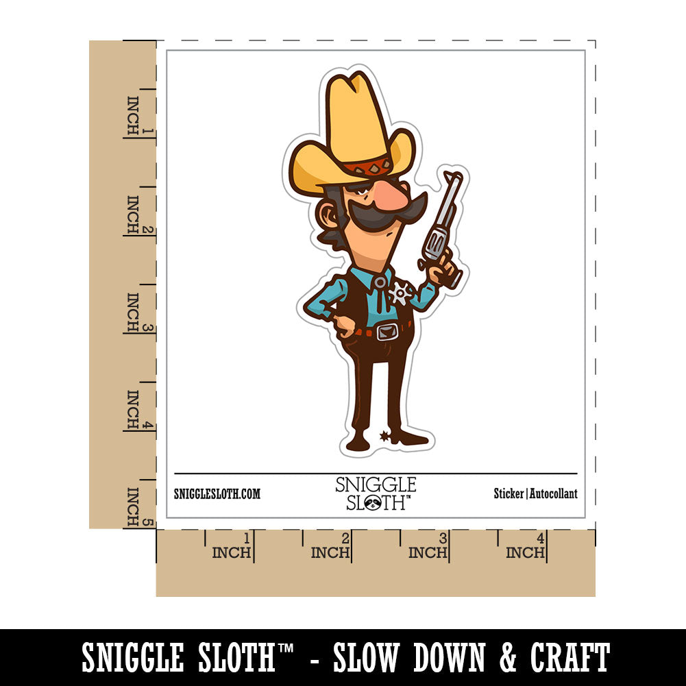Water Bottle Sticker Set Cartoon Cowboy Western Sheriff Wild Western ...