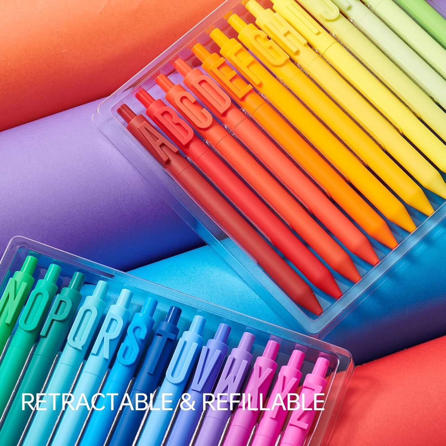 26-Piece Gel Pens, 0.5mm Fine Point Black Ink, Quick-Dry Smooth Writing ...