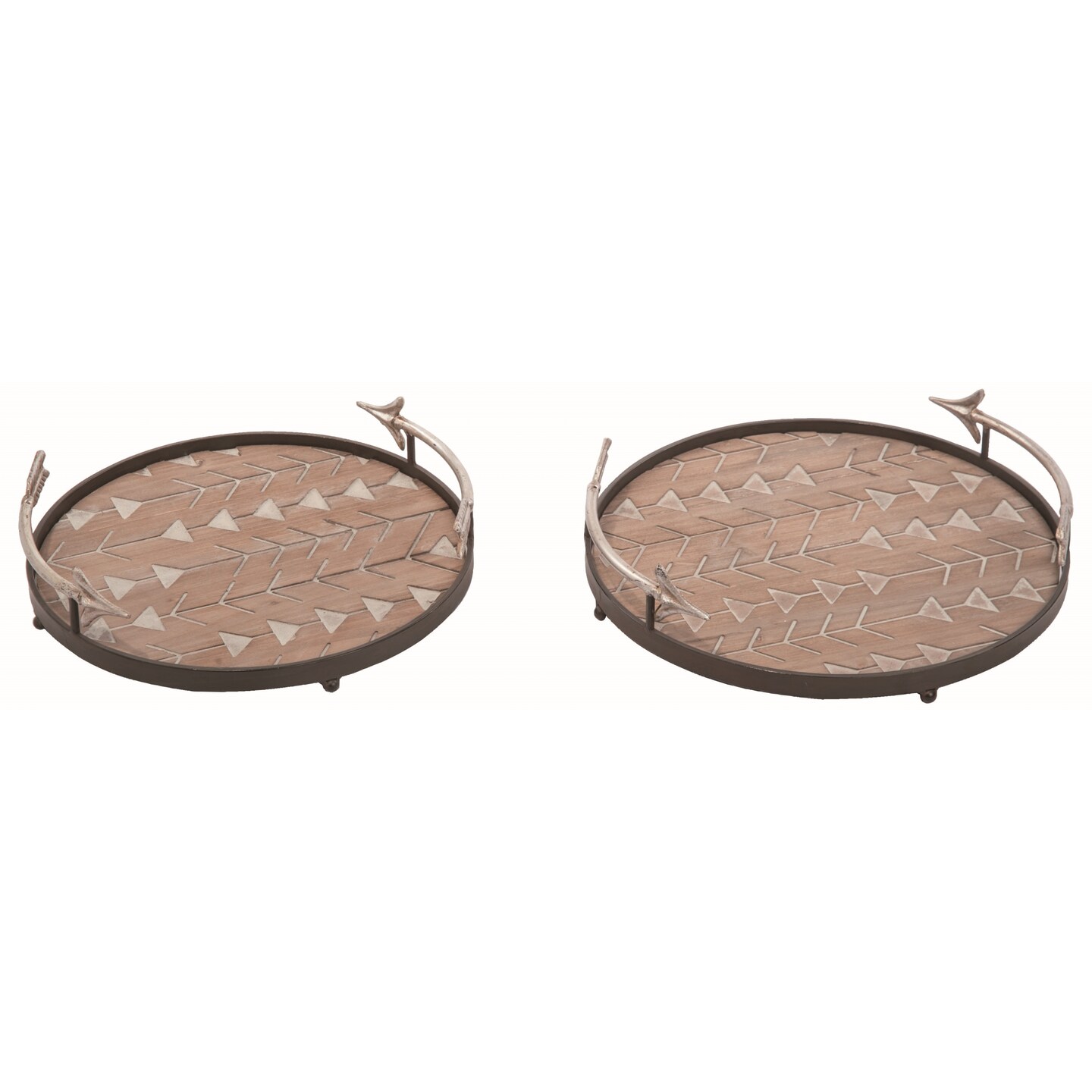 Transpac Metal 15 in. Brown Spring Arrow Trays Set of 2 | Michaels