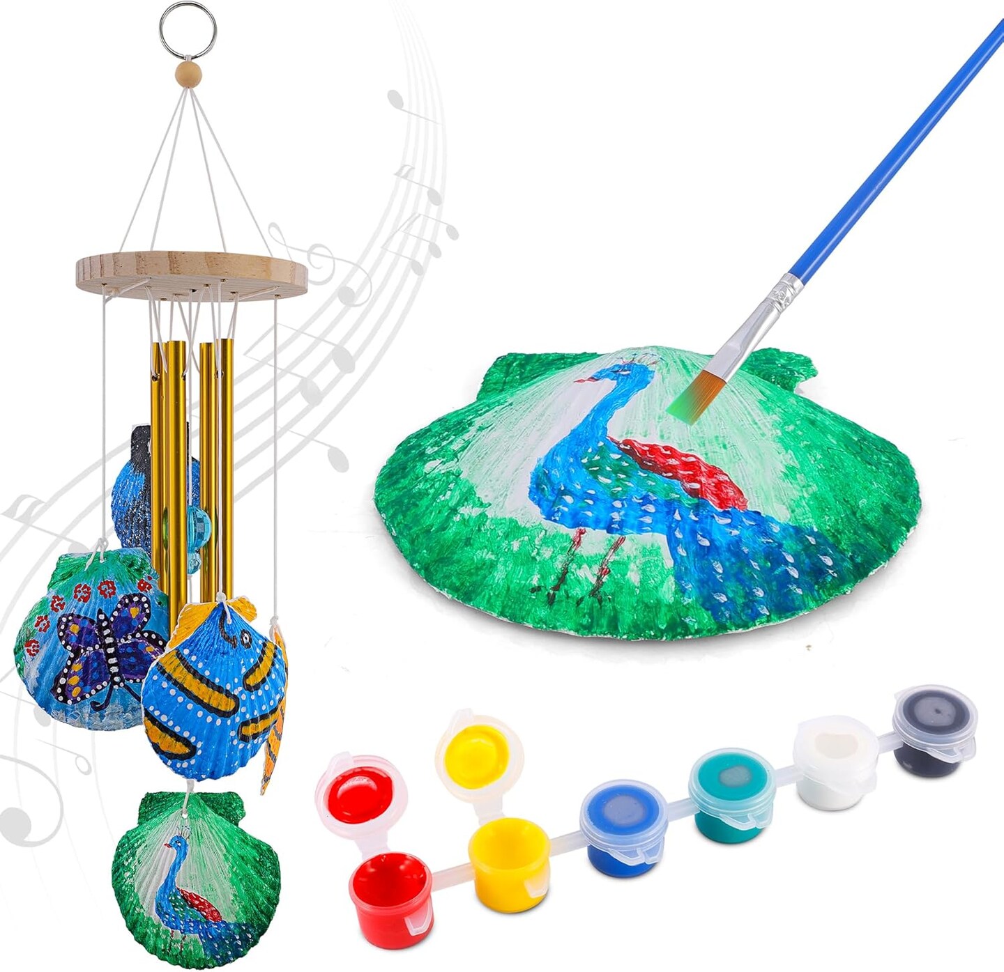 Kids Summer Painting Wind Chimes Kit, Arts and Crafts Gifts for Boys ...