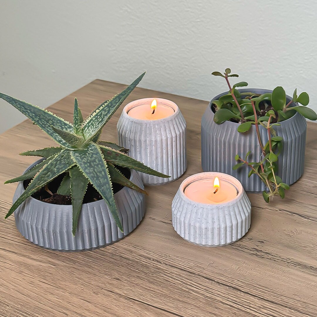 Aesthetic Ribbed Planter Pot for Gardening Plants Indoor Plants Vase ...