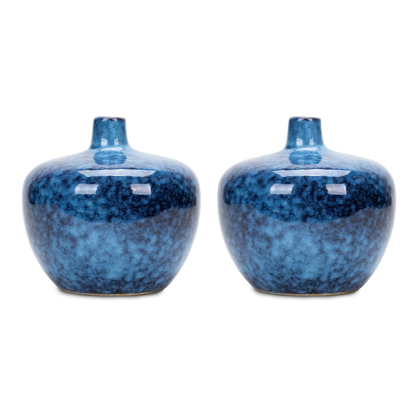 Melrose Ceramic Decorative Vases - 6" - Blue - Set of 2 | Michaels