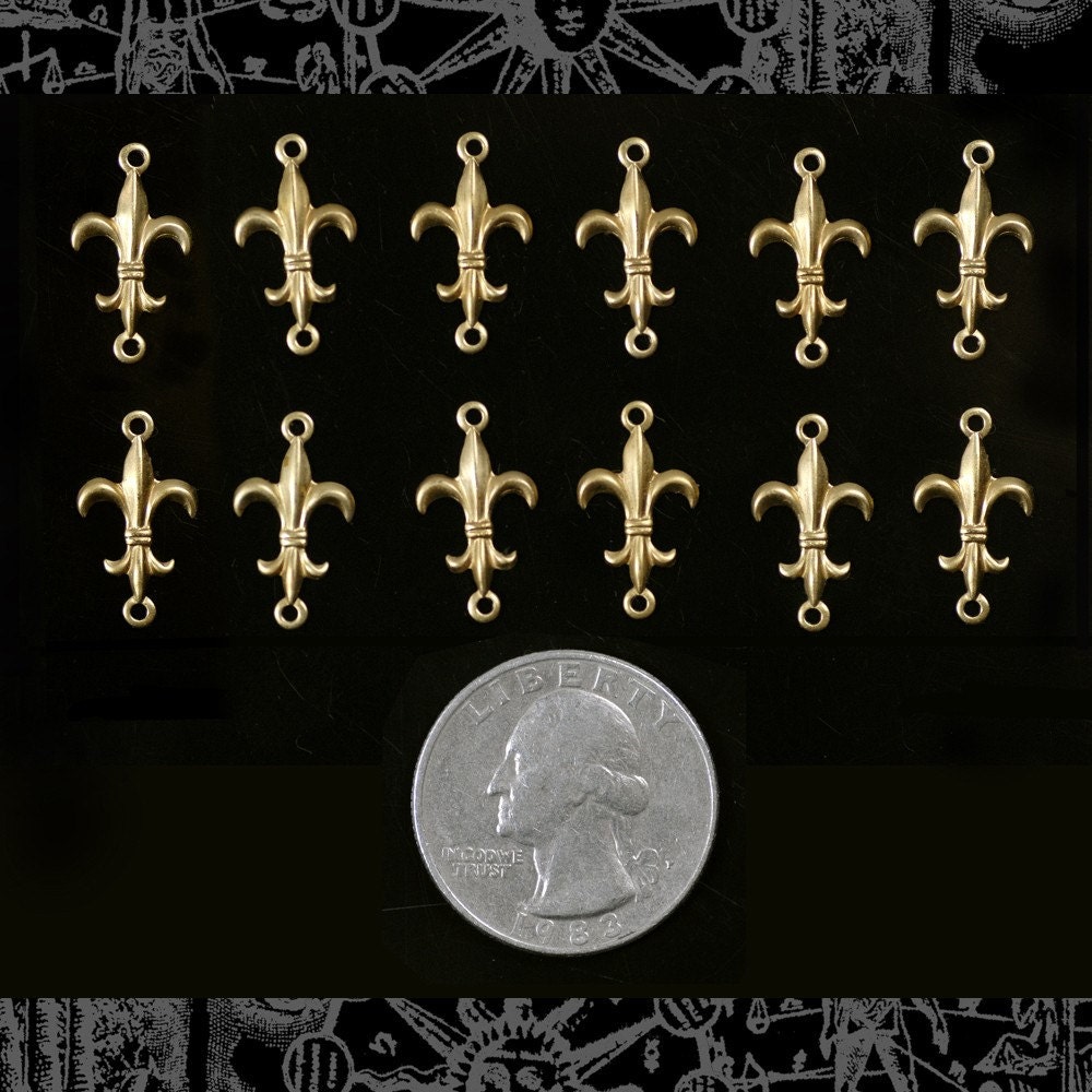 Raw Brass Fleur De Lis Connectors - Set of 12 - B-2C14 | Michaels